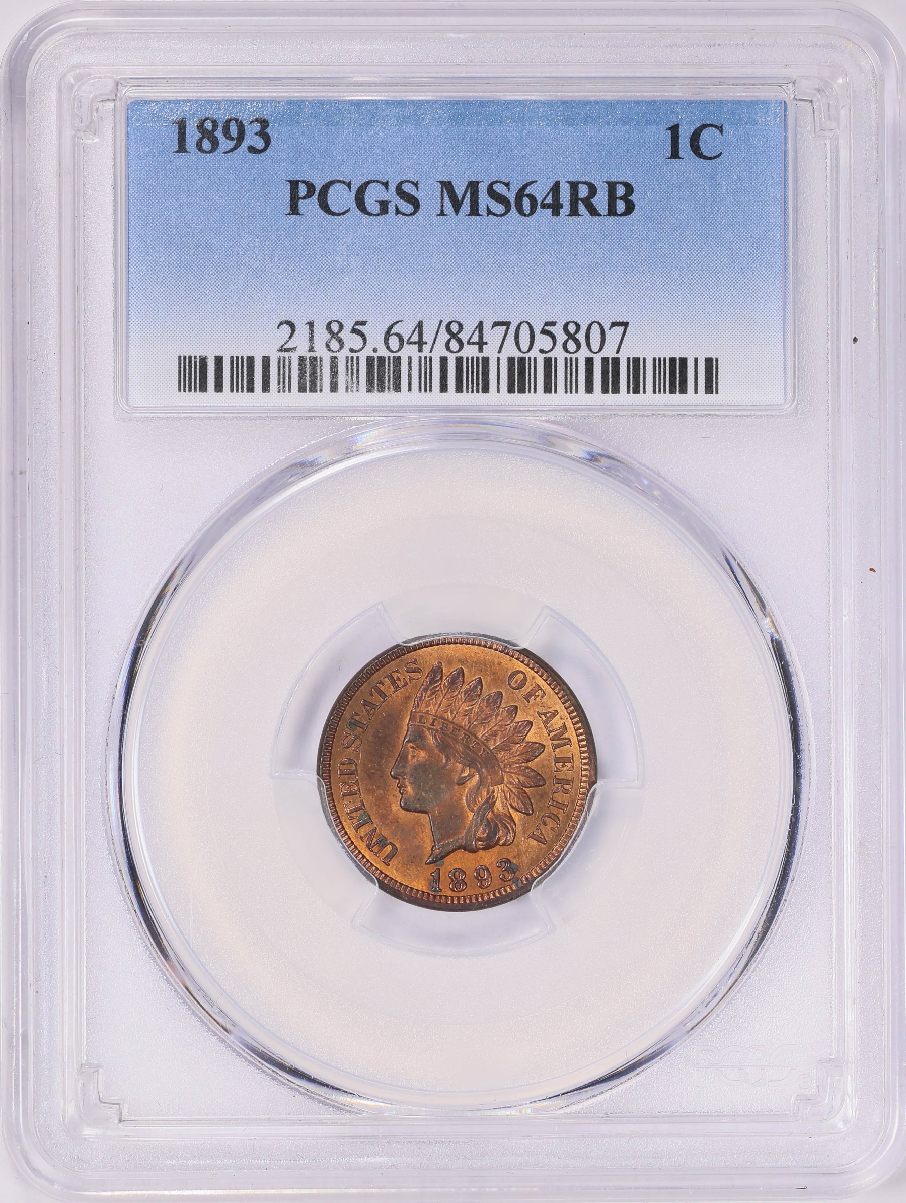1893 Indian Cent PCGS MS-64 RB (Item 1833648) | GreatCollections Coin Auctions