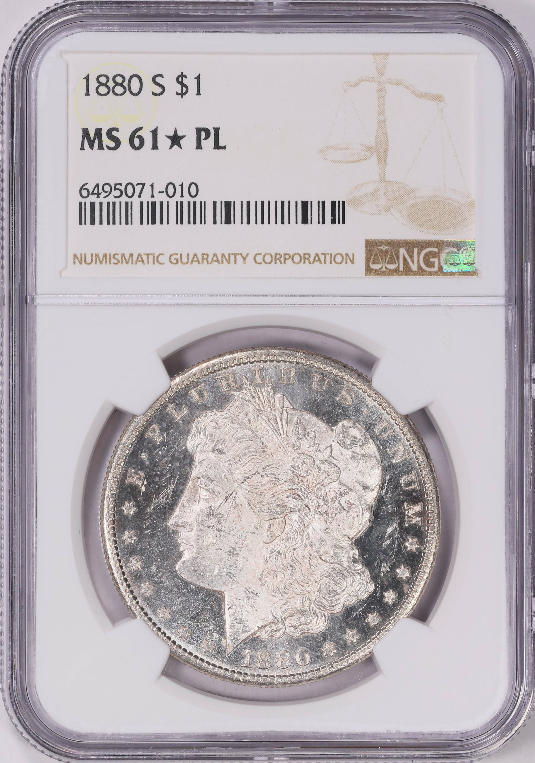 1880-S Morgan Silver Dollar NGC MS-61 ★ PL (Item 1833651) | GreatCollections Coin Auctions