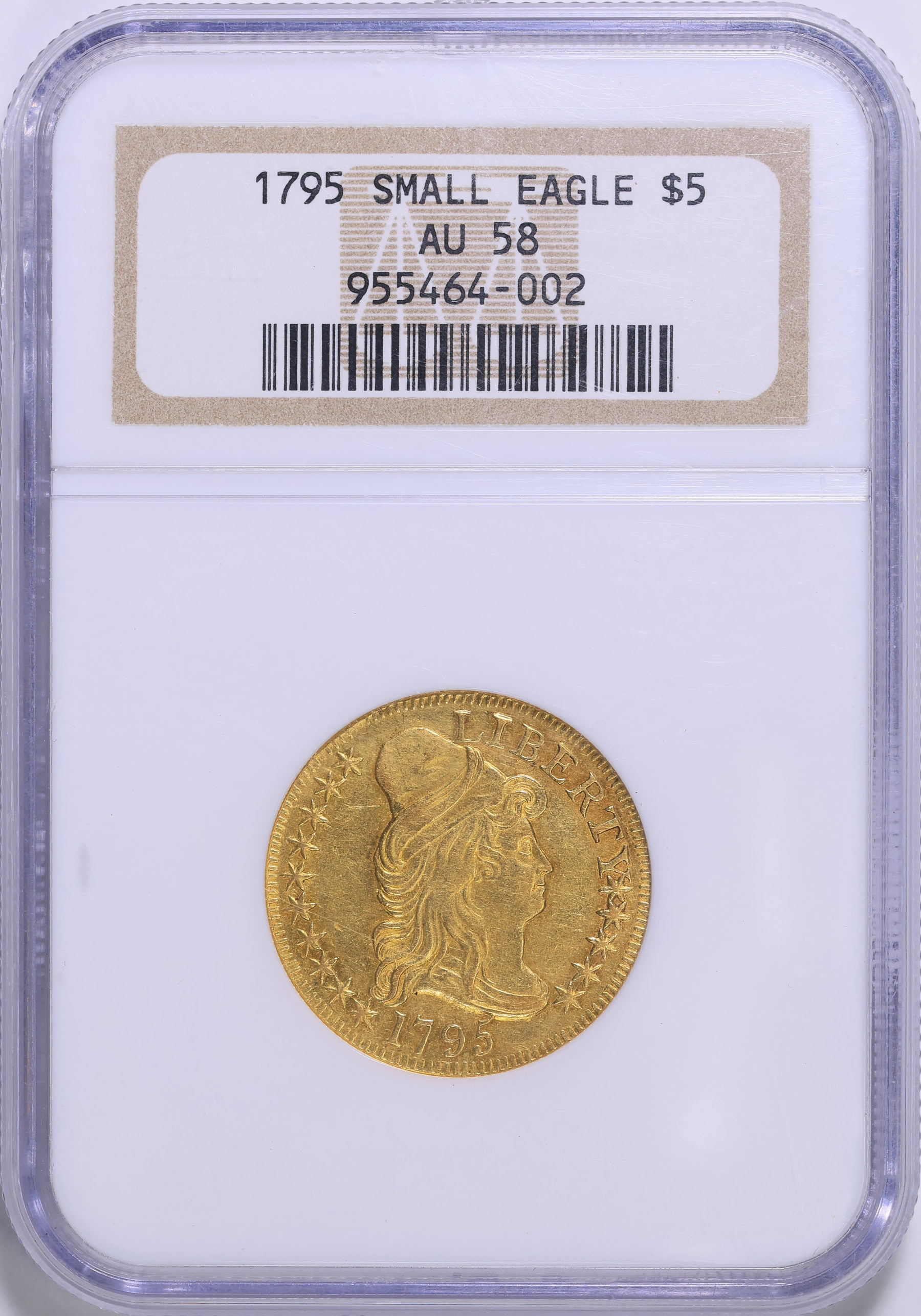 1795 Capped Bust Right Gold Half Eagle Small Eagle NGC AU-58 (Item 1833868) | GreatCollections ...