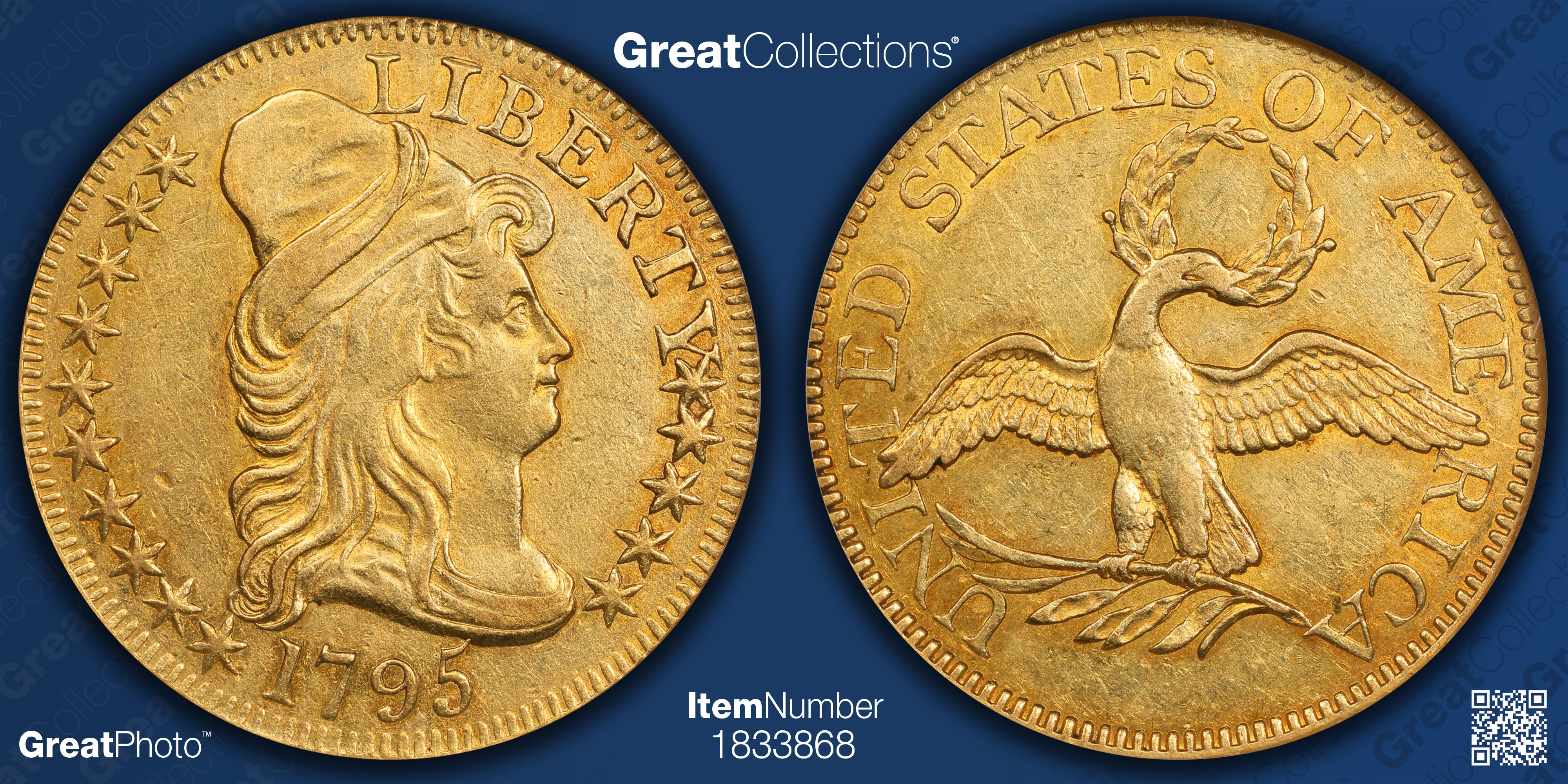 1795 Capped Bust Right Gold Half Eagle Small Eagle NGC AU-58 (Item ...