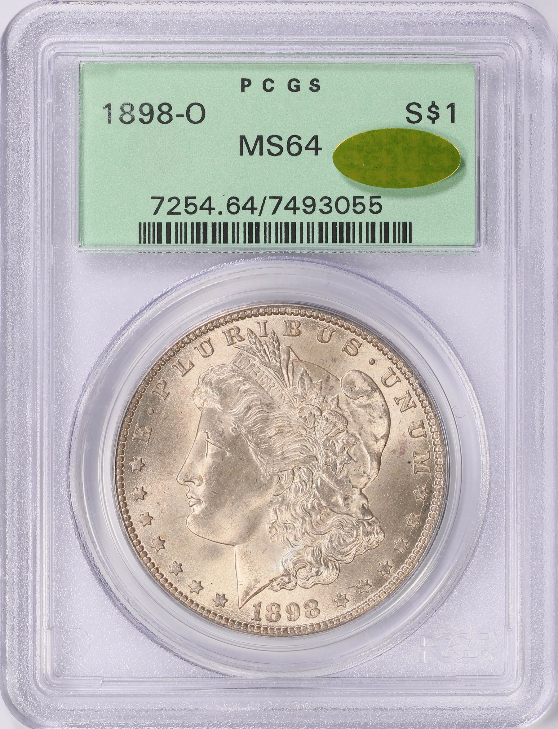 1898-O Morgan Silver Dollar PCGS MS-64 (CAC Gold) OGH (Item 1834023) | GreatCollections Coin ...