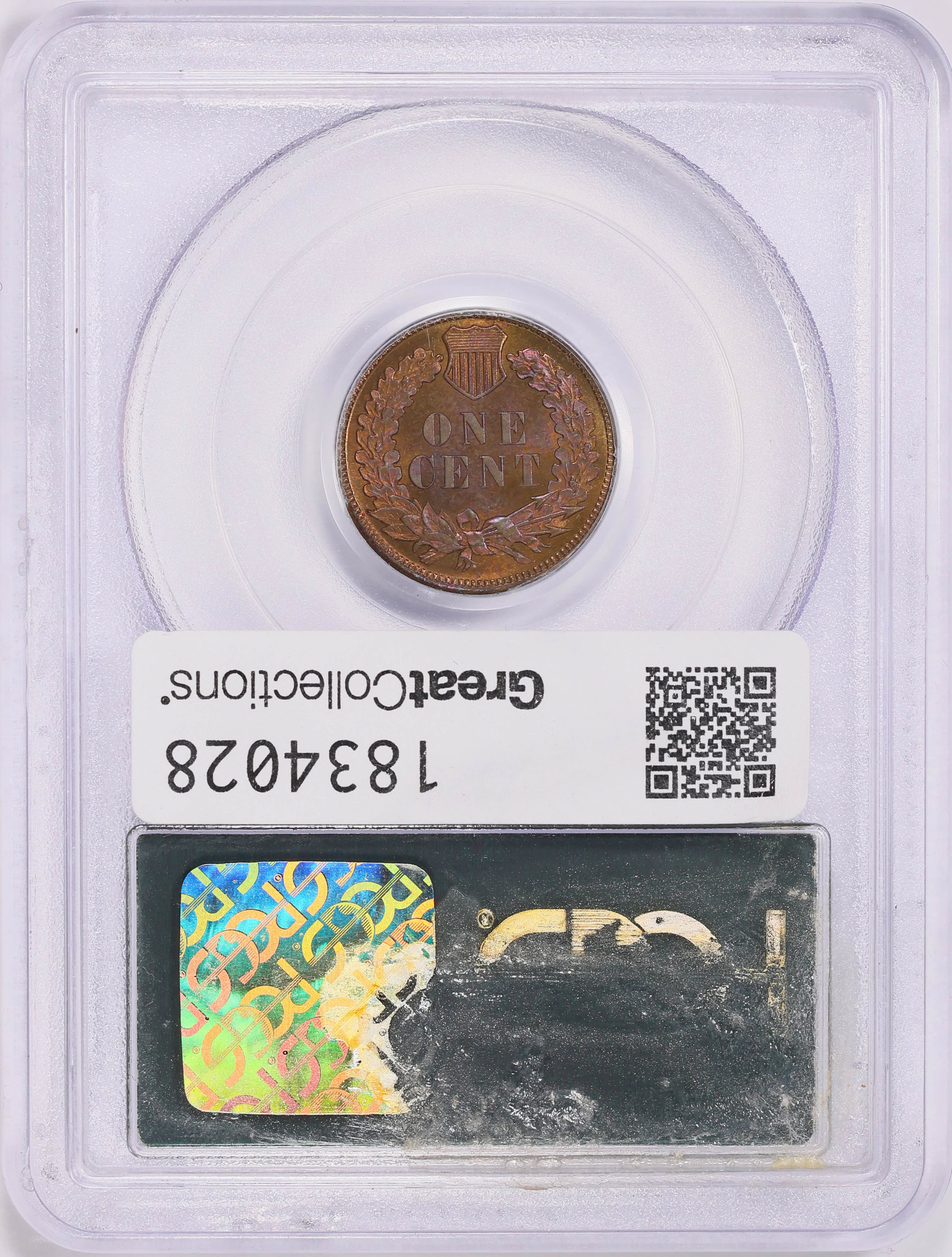 1886 Indian Cent Variety 1 PCGS Proof-66 BN (CAC Green) OGH (Toned) (Item 1834028 ...