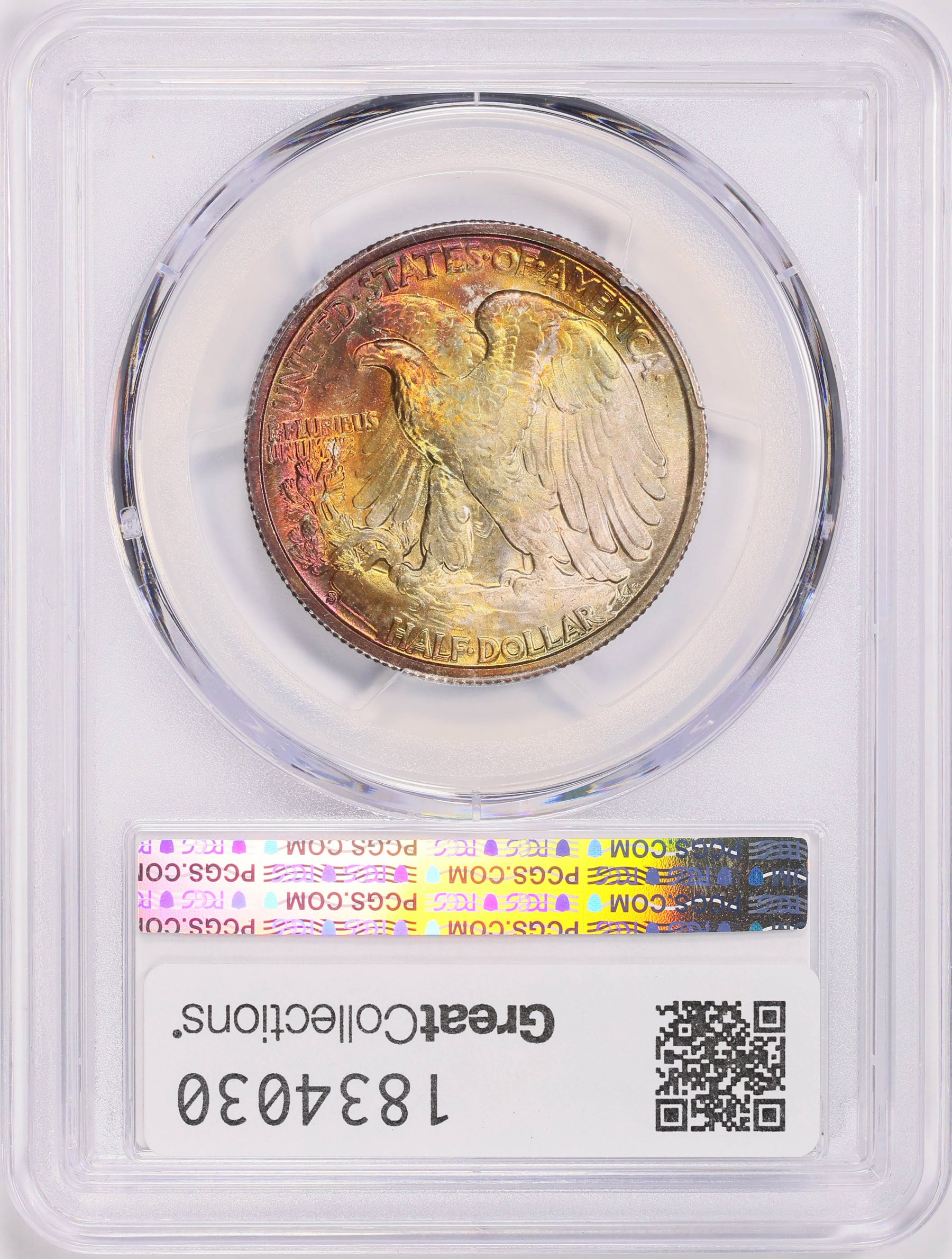 1937-S Walking Liberty Half Dollar PCGS MS-67 (CAC Green) (Toned) (Item 1834030 ...