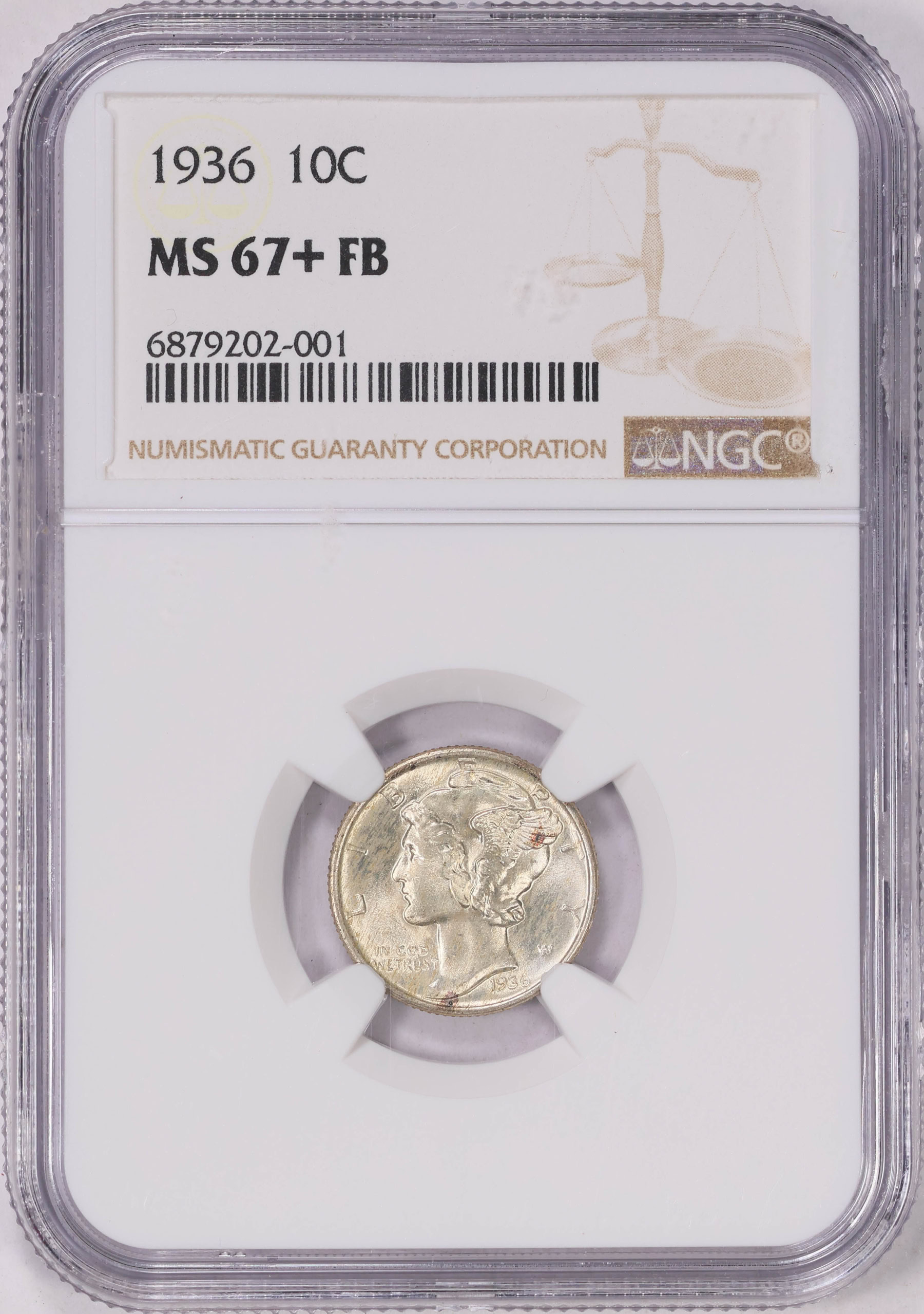 1936 Mercury Dime NGC MS-67+ FB (Item 1834043) | GreatCollections Coin Auctions
