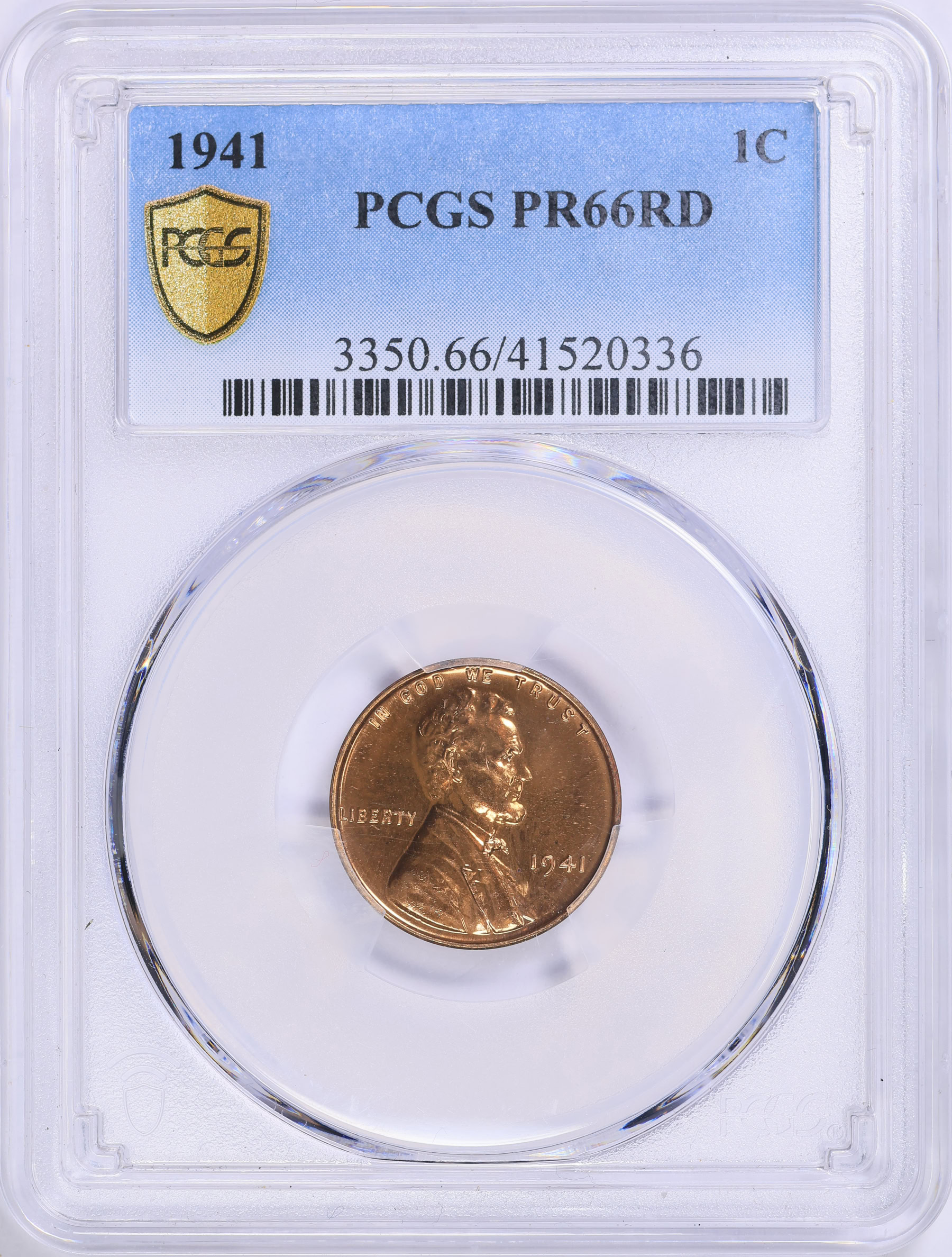 1941 Lincoln Cent PCGS Proof-66 RD (Item 1834054) | GreatCollections ...