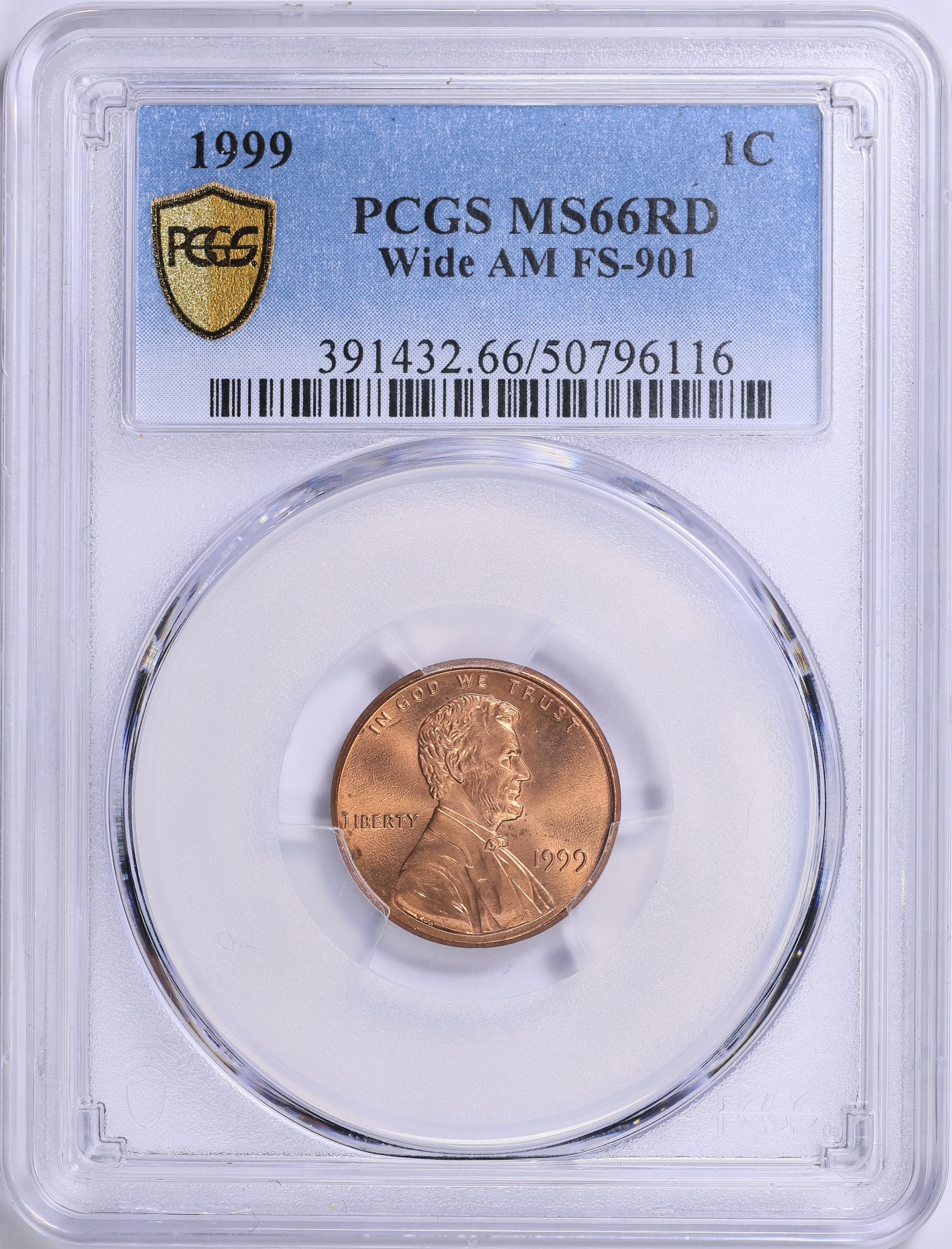 1999 Lincoln Cent Wide AM FS-901 PCGS MS-66 RD (Item 1834060 ...