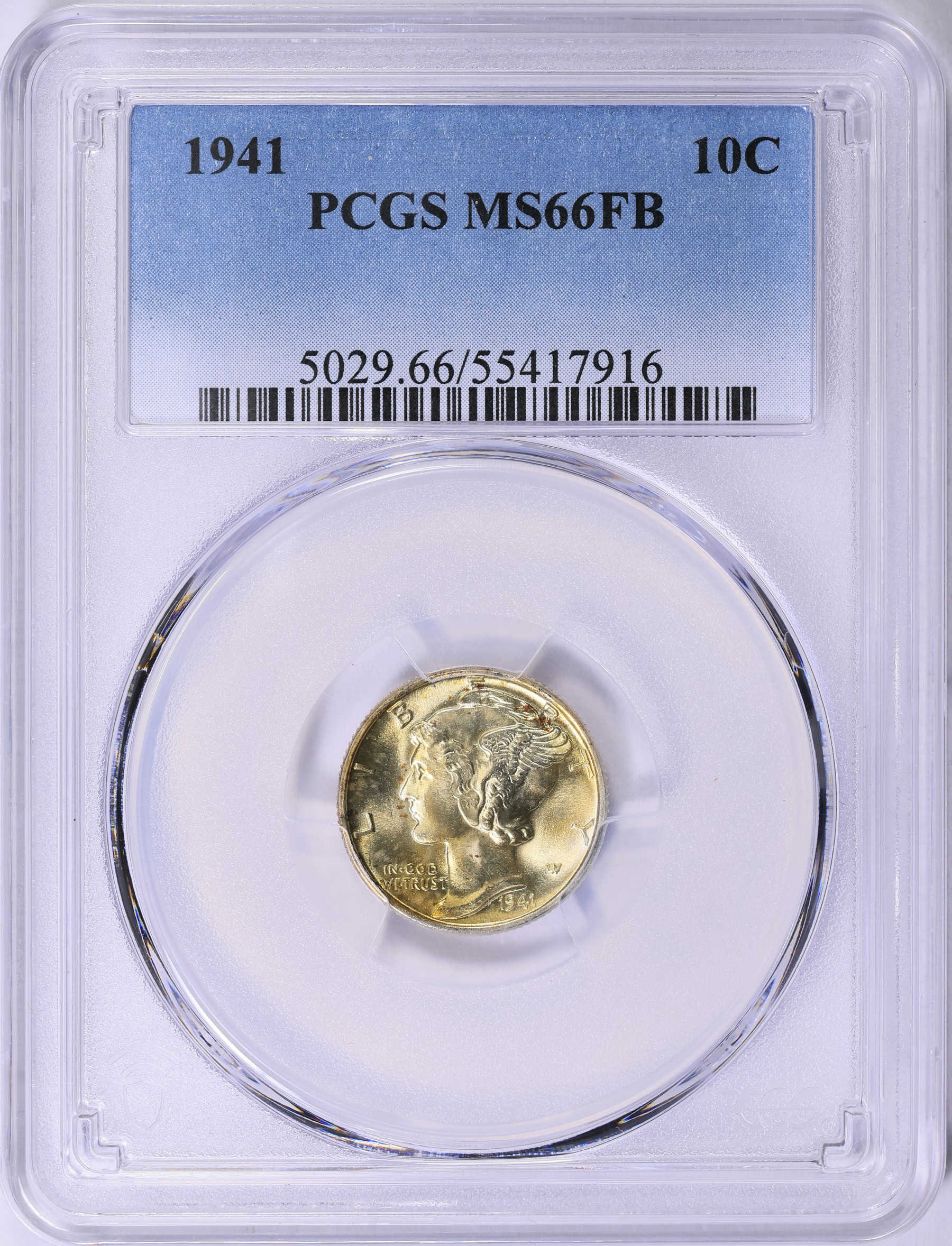 1941 Mercury Dime PCGS MS-66 FB (Toned) (Item 1834150) | GreatCollections Coin Auctions