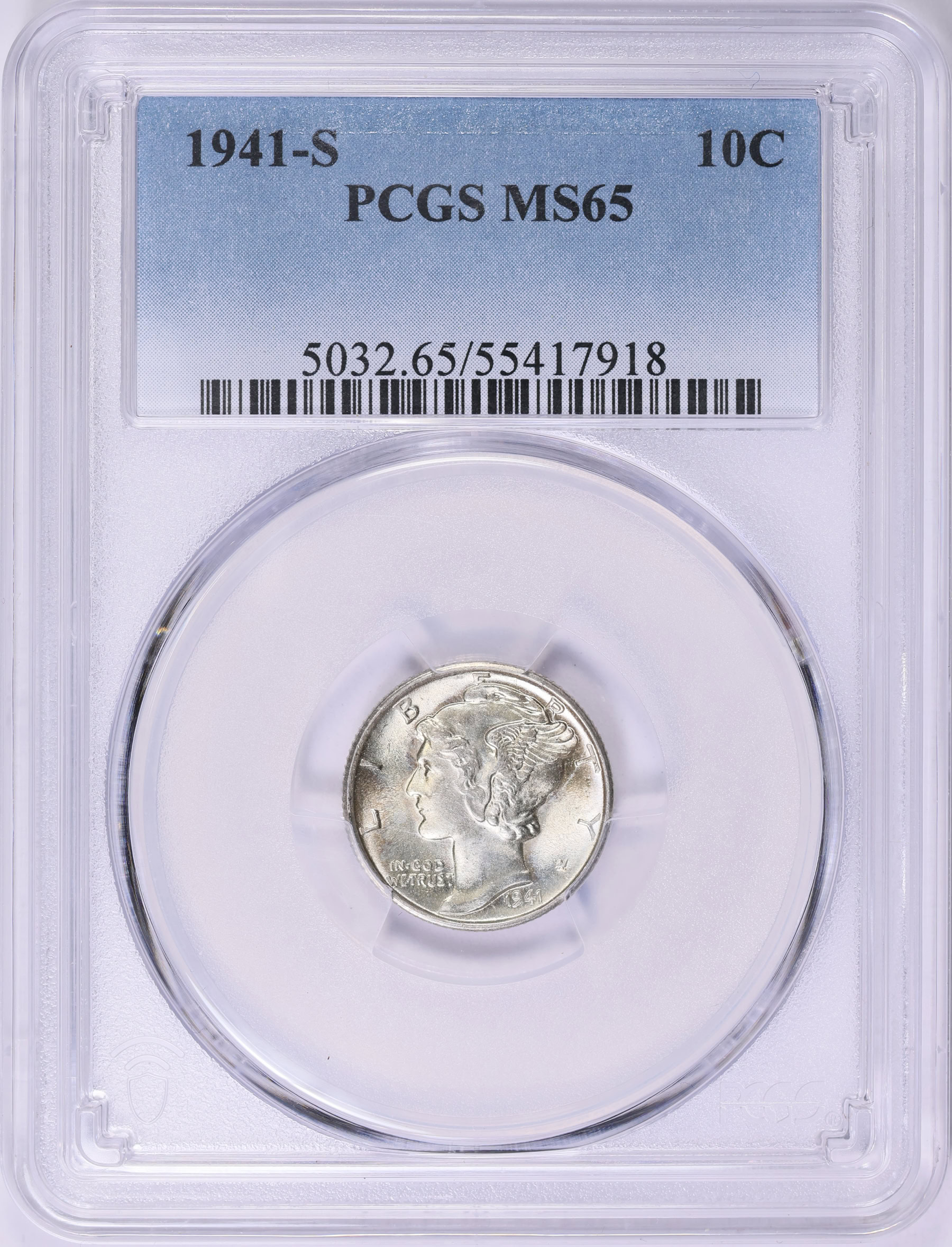 1941-S Mercury Dime PCGS MS-65 (Item 1834152) | GreatCollections Coin Auctions