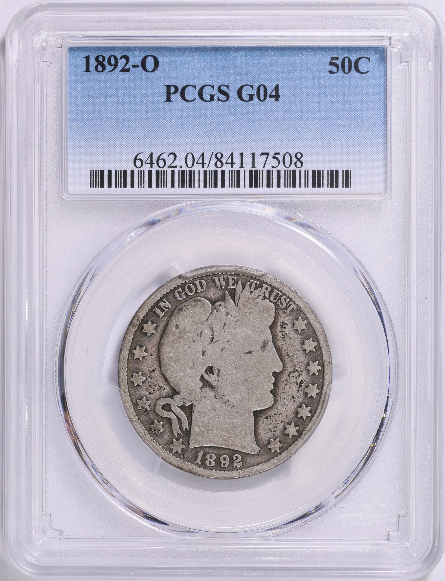1892-O Barber Half Dollar PCGS G-04 (Item 1834247) | GreatCollections Coin Auctions