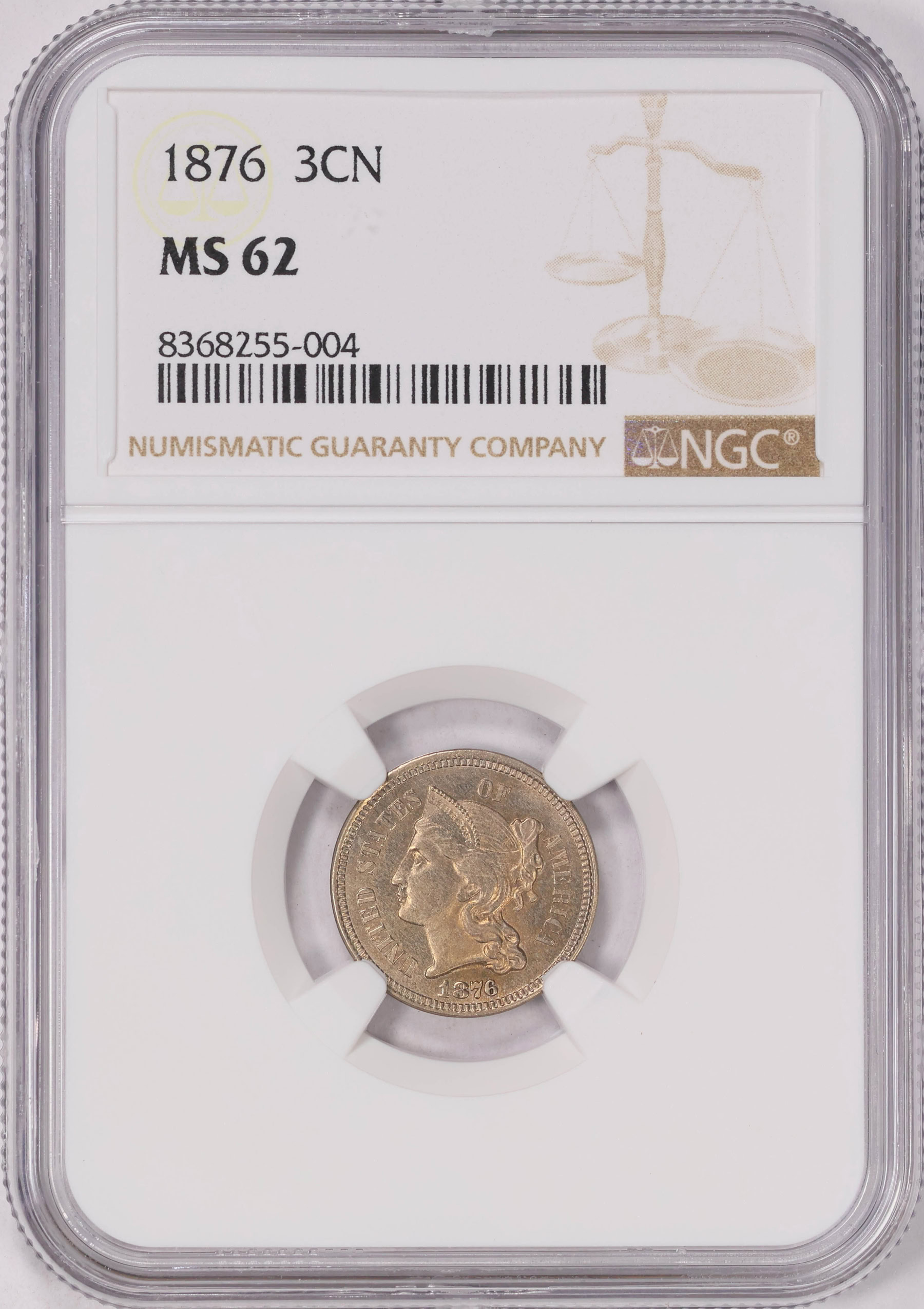 1876 Nickel Three-Cent Piece NGC MS-62 (Item 1834286 ...