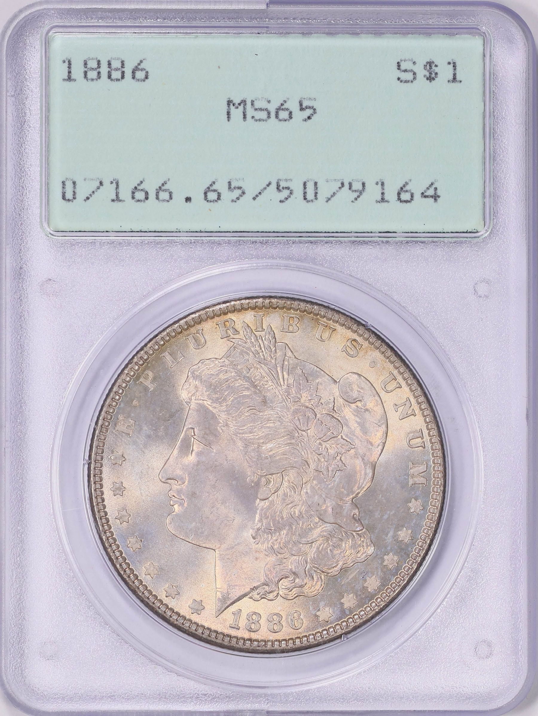 1886 Morgan Silver Dollar PCGS MS-65 OGH (1st Gen) (Item 1834310) | GreatCollections Coin Auctions