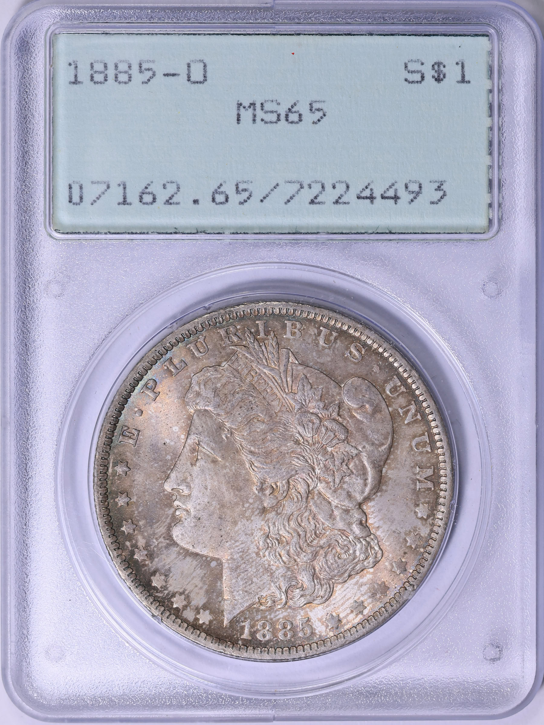 1885-O Morgan Silver Dollar PCGS MS-65 OGH (1st Gen) (Toned) (Item 1834316) | GreatCollections ...