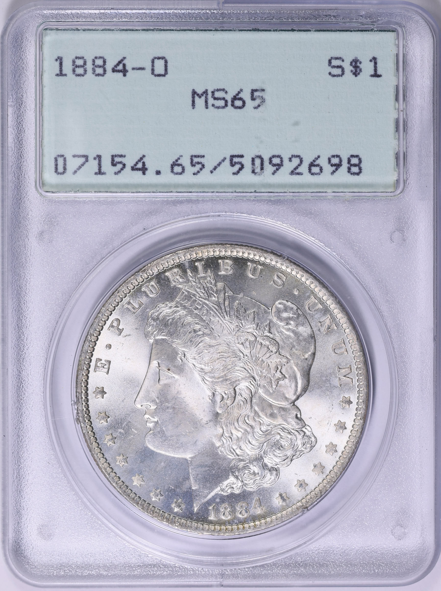 1884-O Morgan Silver Dollar PCGS MS-65 OGH (1st Gen) (Item 1834383) | GreatCollections Coin Auctions