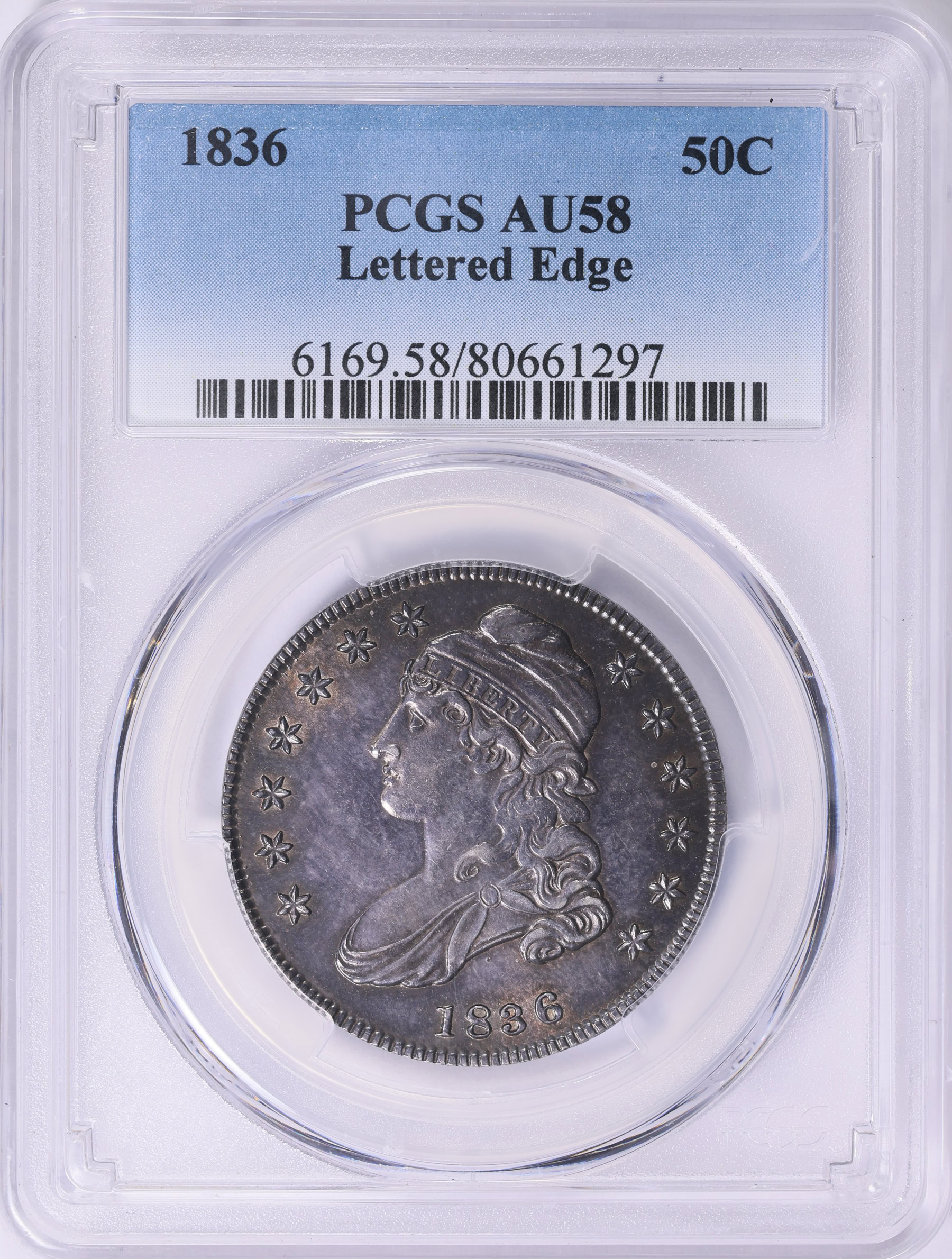 1836 Capped Bust Half Dollar Lettered Edge PCGS AU-58 (Item 1834440 ...