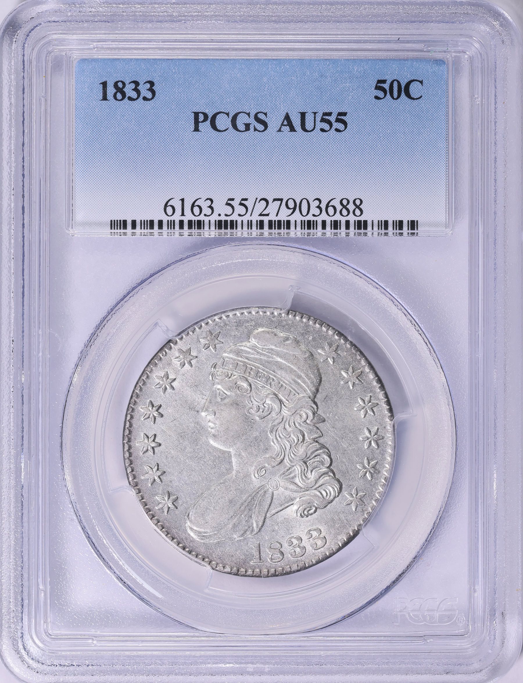 1833 Capped Bust Half Dollar PCGS AU-55 (Item 1834444 ...