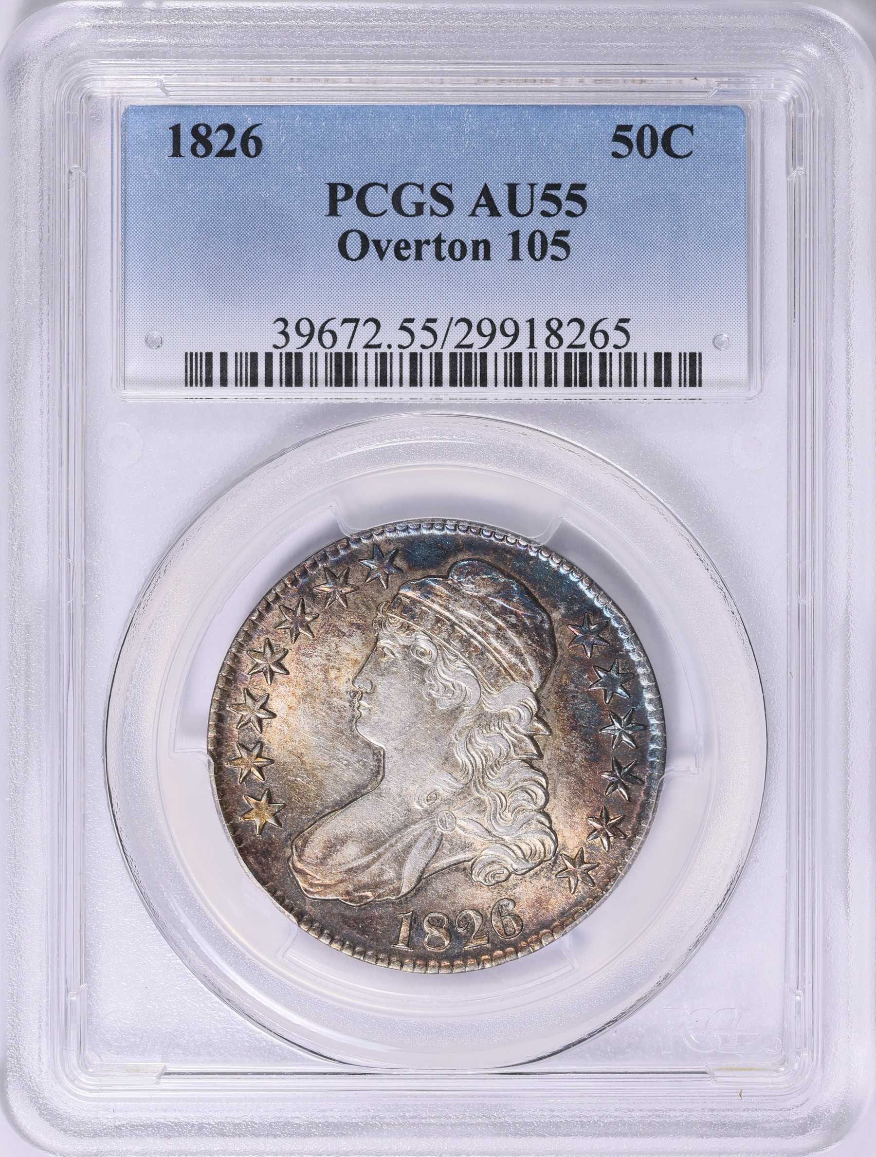 1826 Capped Bust Half Dollar Overton 105 PCGS AU-55 (Toned) (Item 1834453) | GreatCollections ...