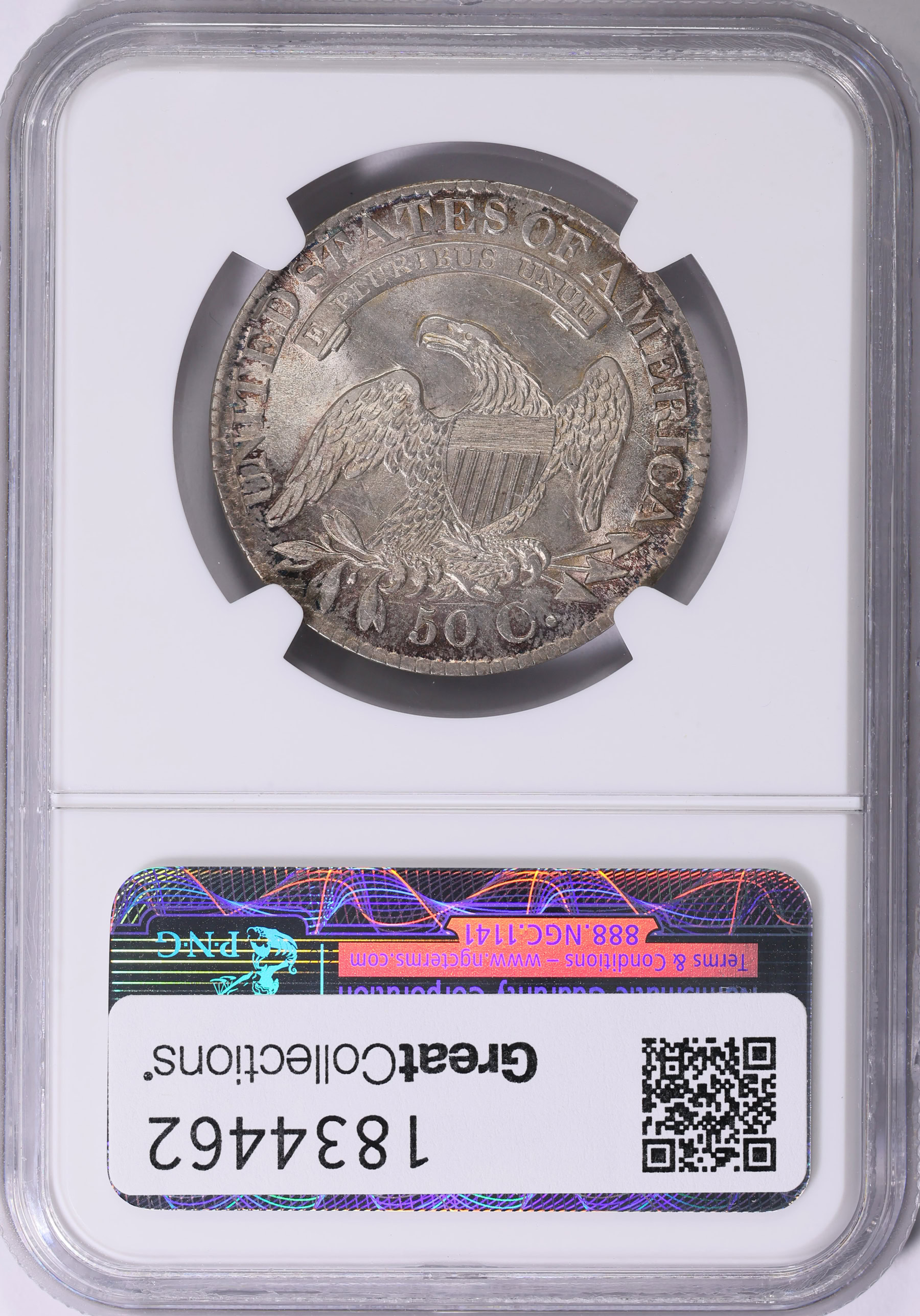 1827 Capped Bust Half Dollar Square Base 2 Overton 139 NGC AU-50 ...