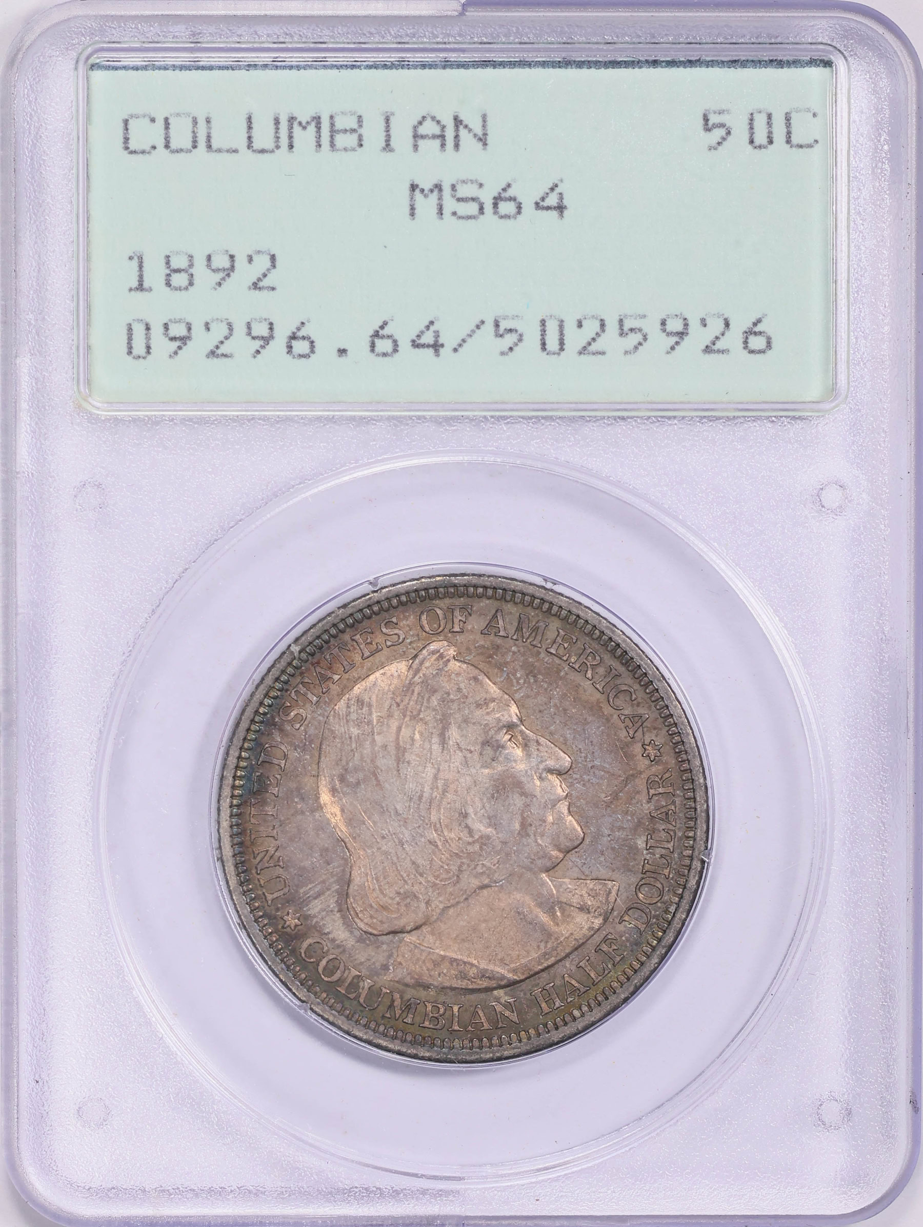 1892 World Columbian Exposition Half Dollar PCGS MS-64 OGH (1st Gen ...