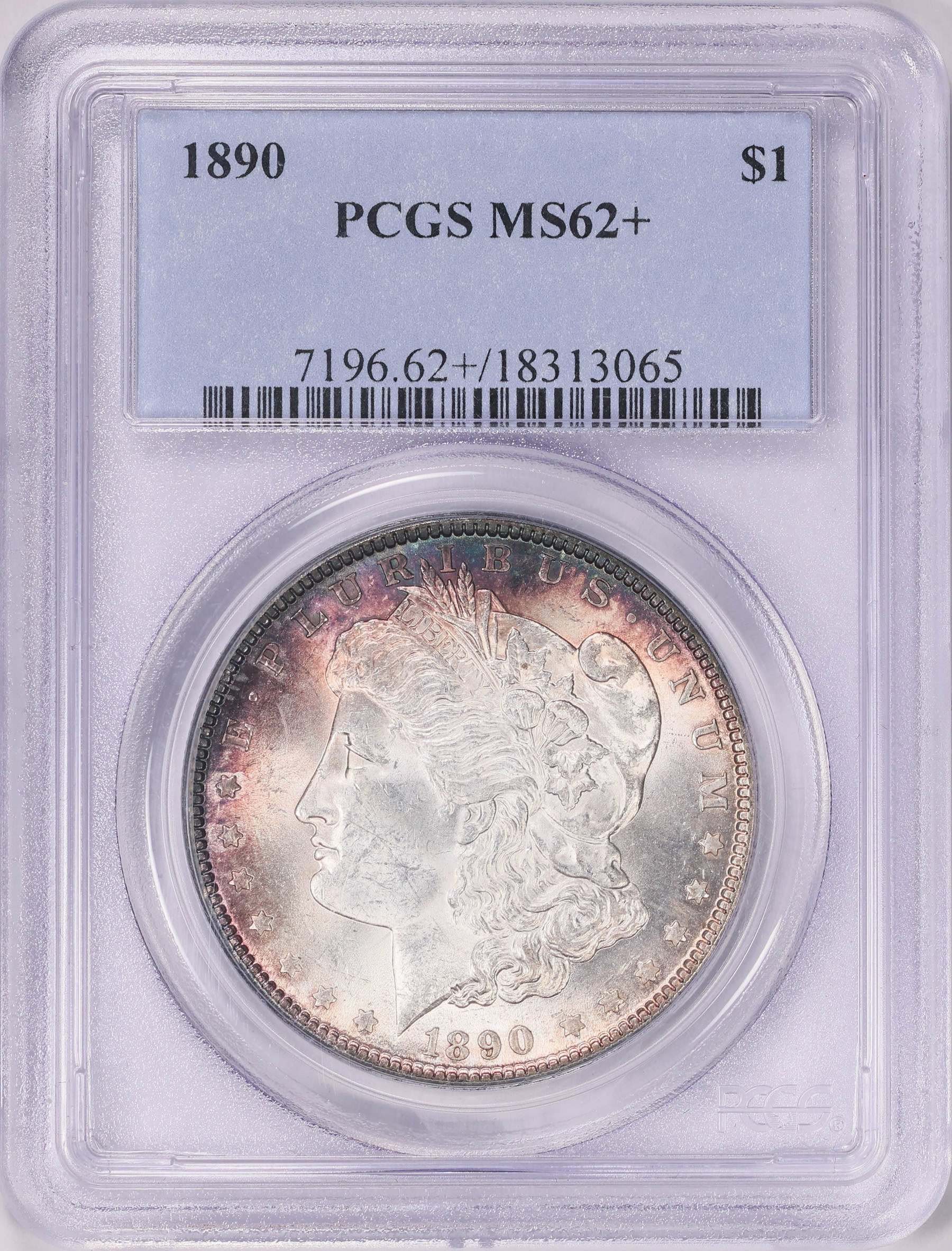 1890 Morgan Silver Dollar PCGS MS-62+ (Toned) (Item 1834550) | GreatCollections Coin Auctions