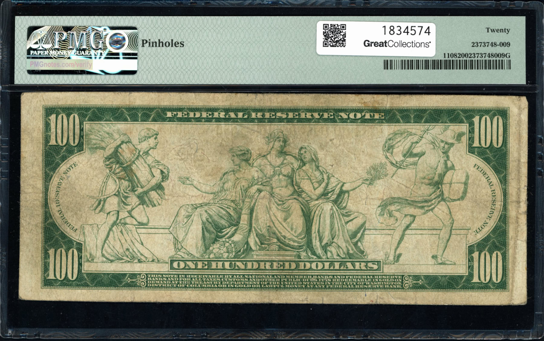 Fr. 1108 1914 $100 Chicago Federal Reserve Note Burke / McAdoo PMG Very ...