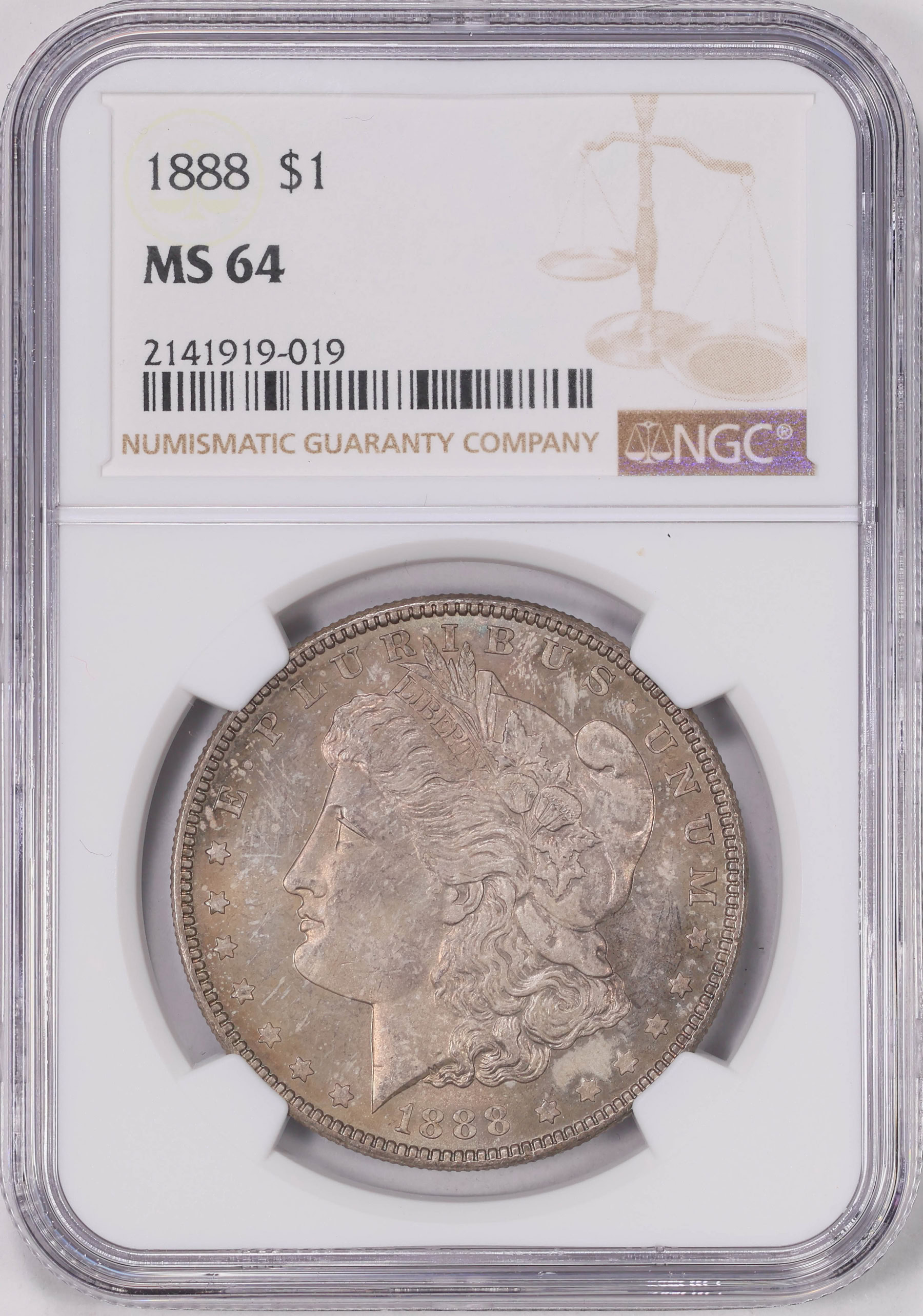 1888 Morgan Silver Dollar NGC MS-64 (Toned) (Item 1834808) | GreatCollections Coin Auctions