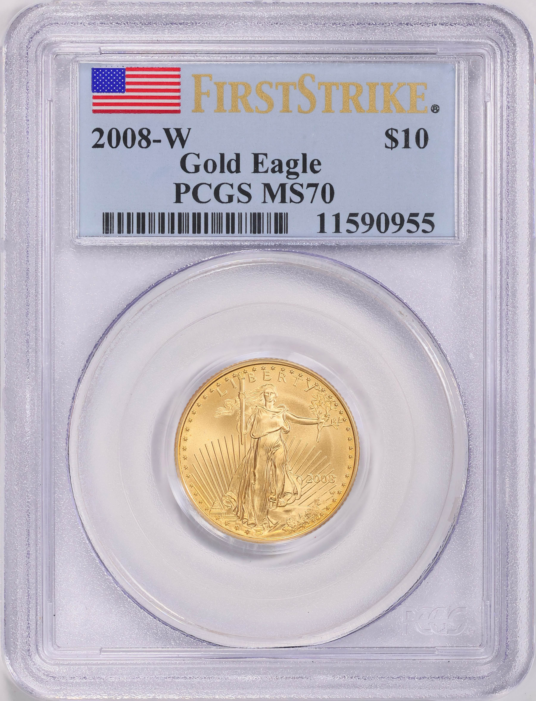 2008-W $10 Quarter-Ounce Gold American Eagle Burnished First Strike PCGS MS-70 (Item 1834890 ...