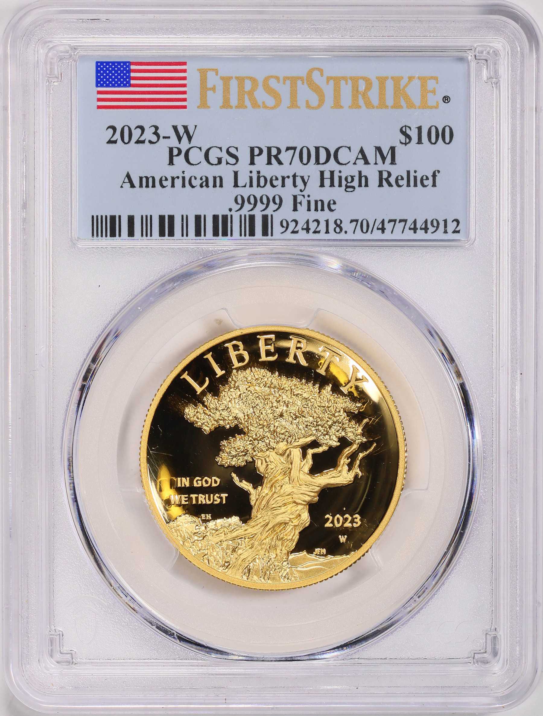 2023-W Gold $100 American Liberty High Relief First Strike PCGS Proof ...