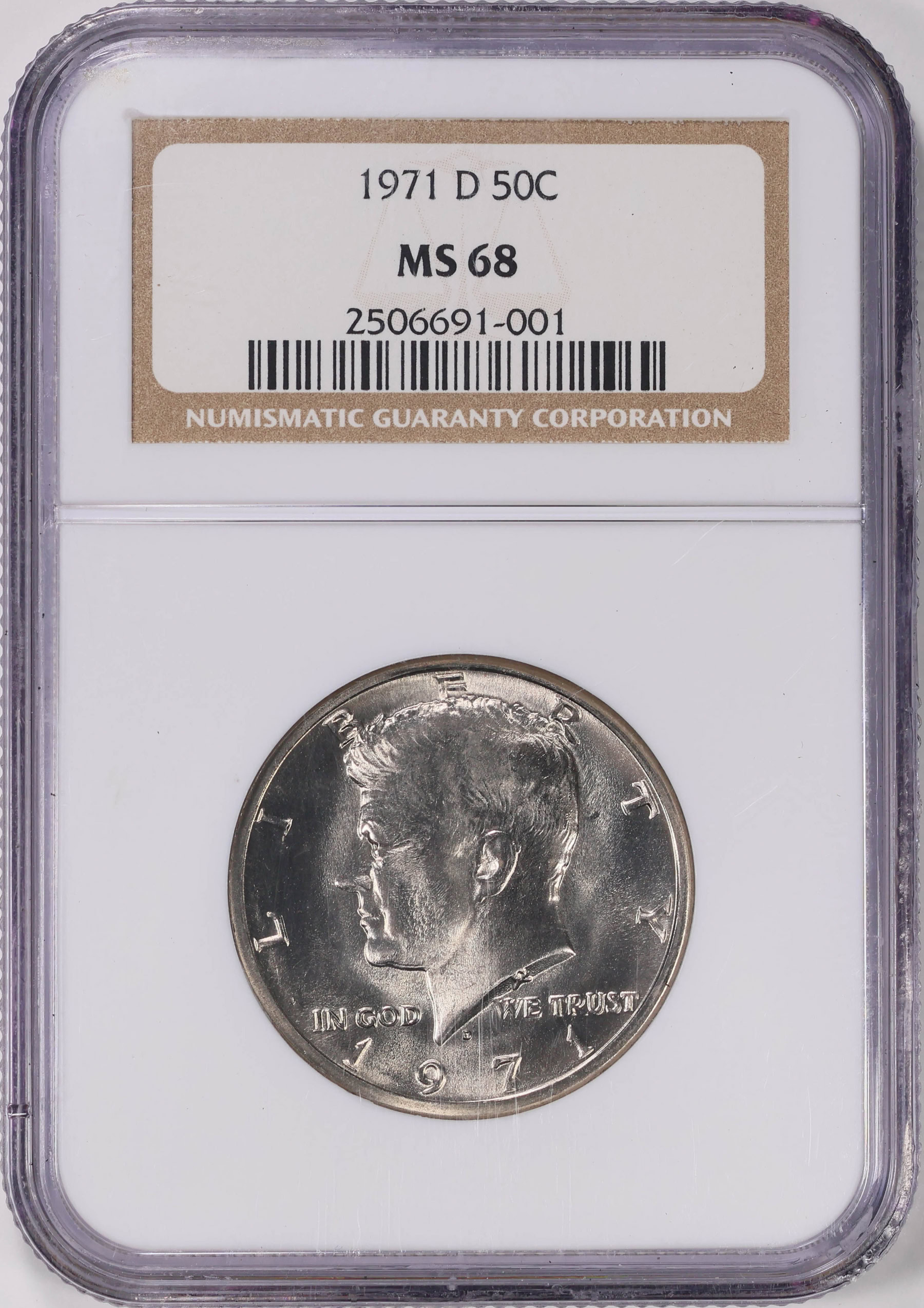 1971-D Kennedy Half Dollar NGC MS-68 (Item 1834921) | GreatCollections Coin Auctions