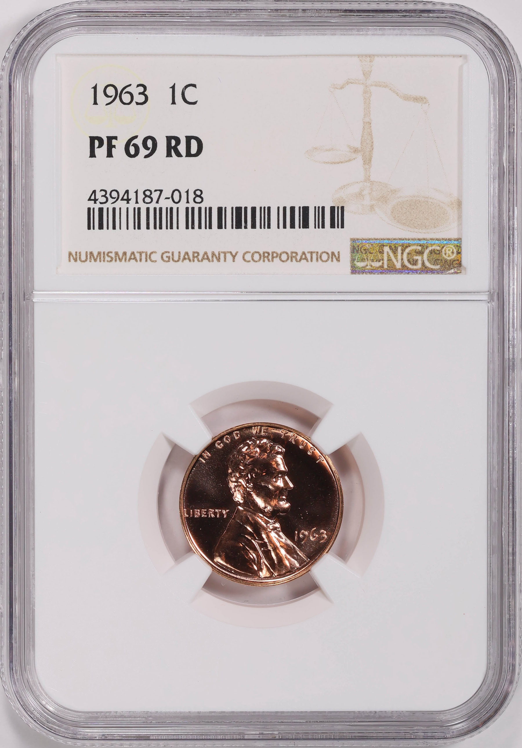 1963 Lincoln Cent NGC Proof-69 RD (Item 1834931) | GreatCollections ...