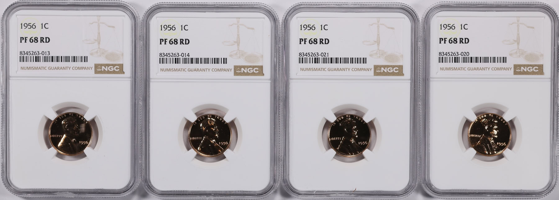 1956 Lincoln Cent NGC Proof-68 RD (4 Coins) (Item 1834949 ...