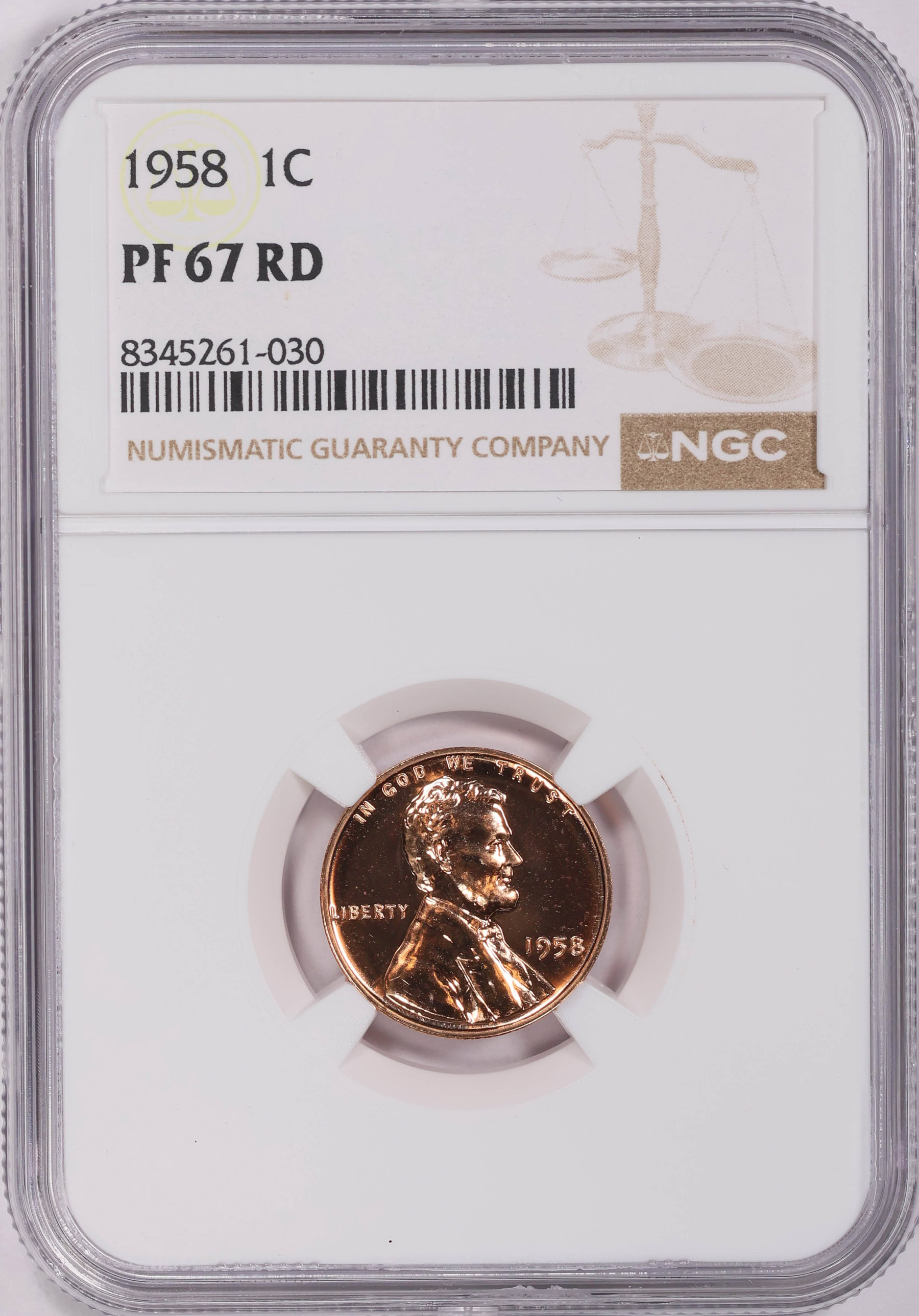 1958 Lincoln Cent NGC Proof-67 RD (Item 1835060) | GreatCollections Coin Auctions