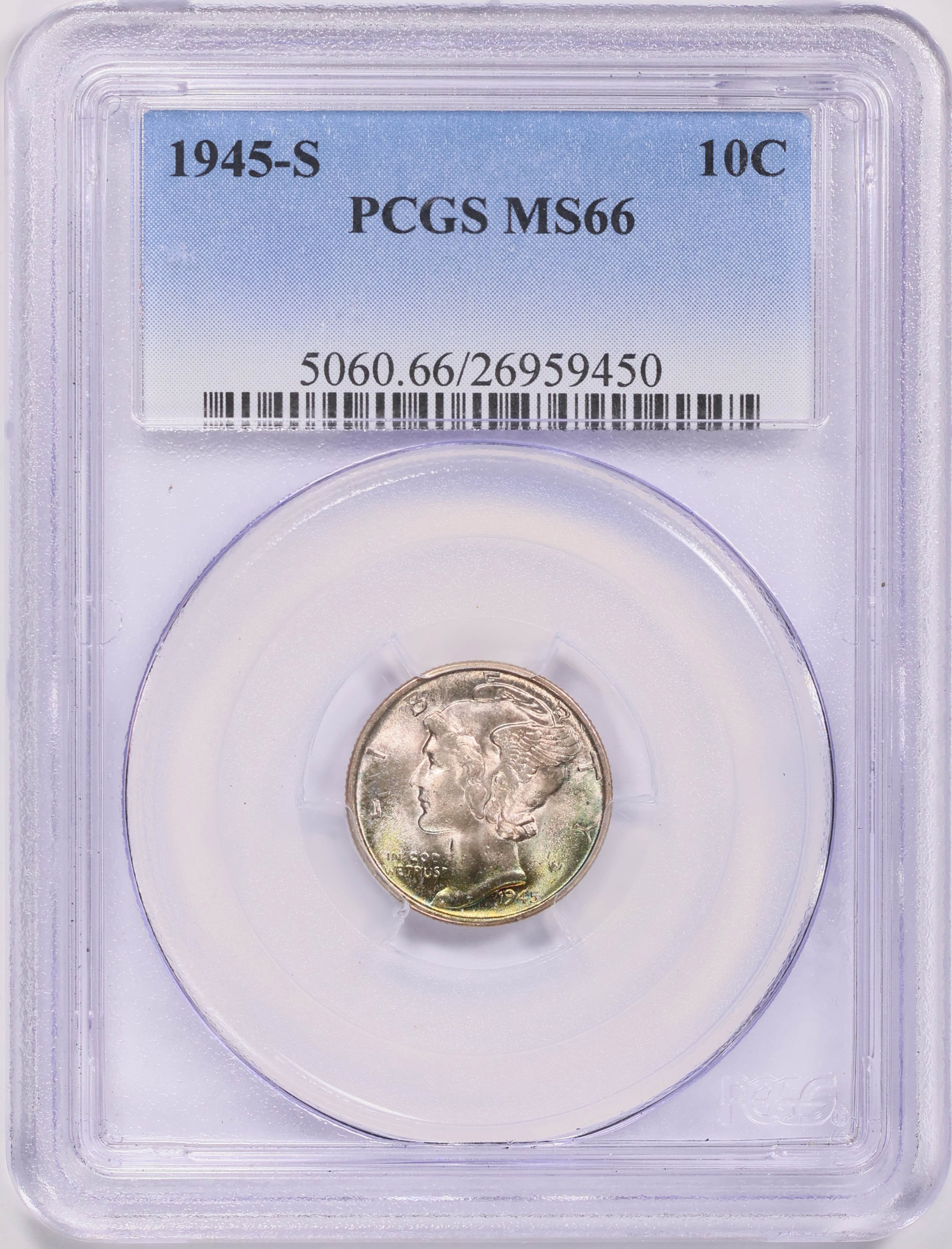 1945-S Mercury Dime PCGS MS-66 (Toned) (Item 1835142) | GreatCollections Coin Auctions