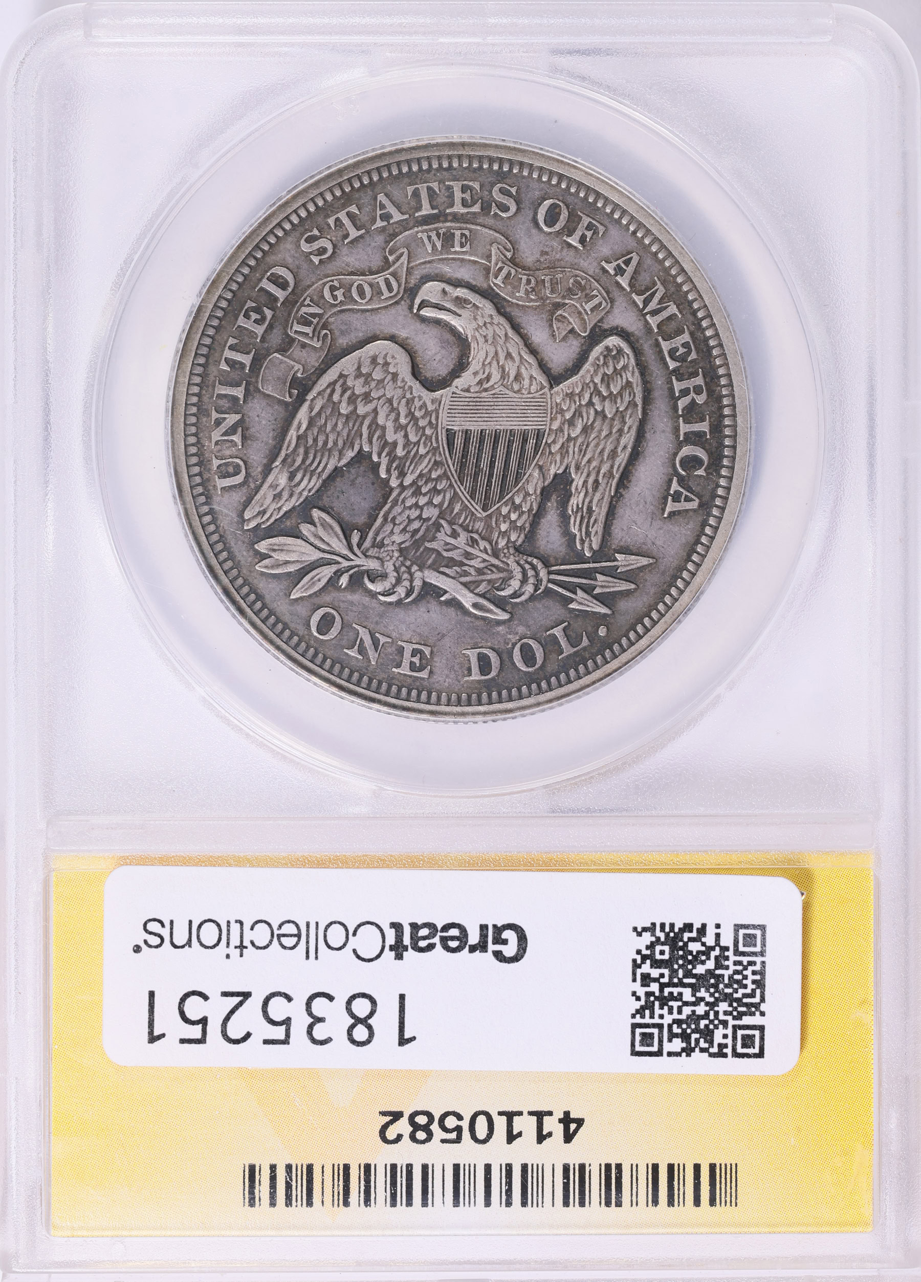 1872 Seated Liberty Silver Dollar ANACS AU-50 (Item 1835251) | GreatCollections Coin Auctions