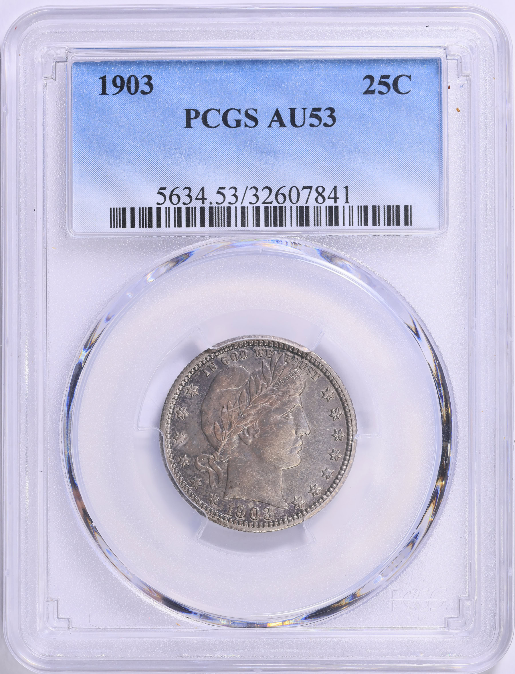 1903 Barber Quarter PCGS AU-53 (Item 1835253) | GreatCollections Coin Auctions