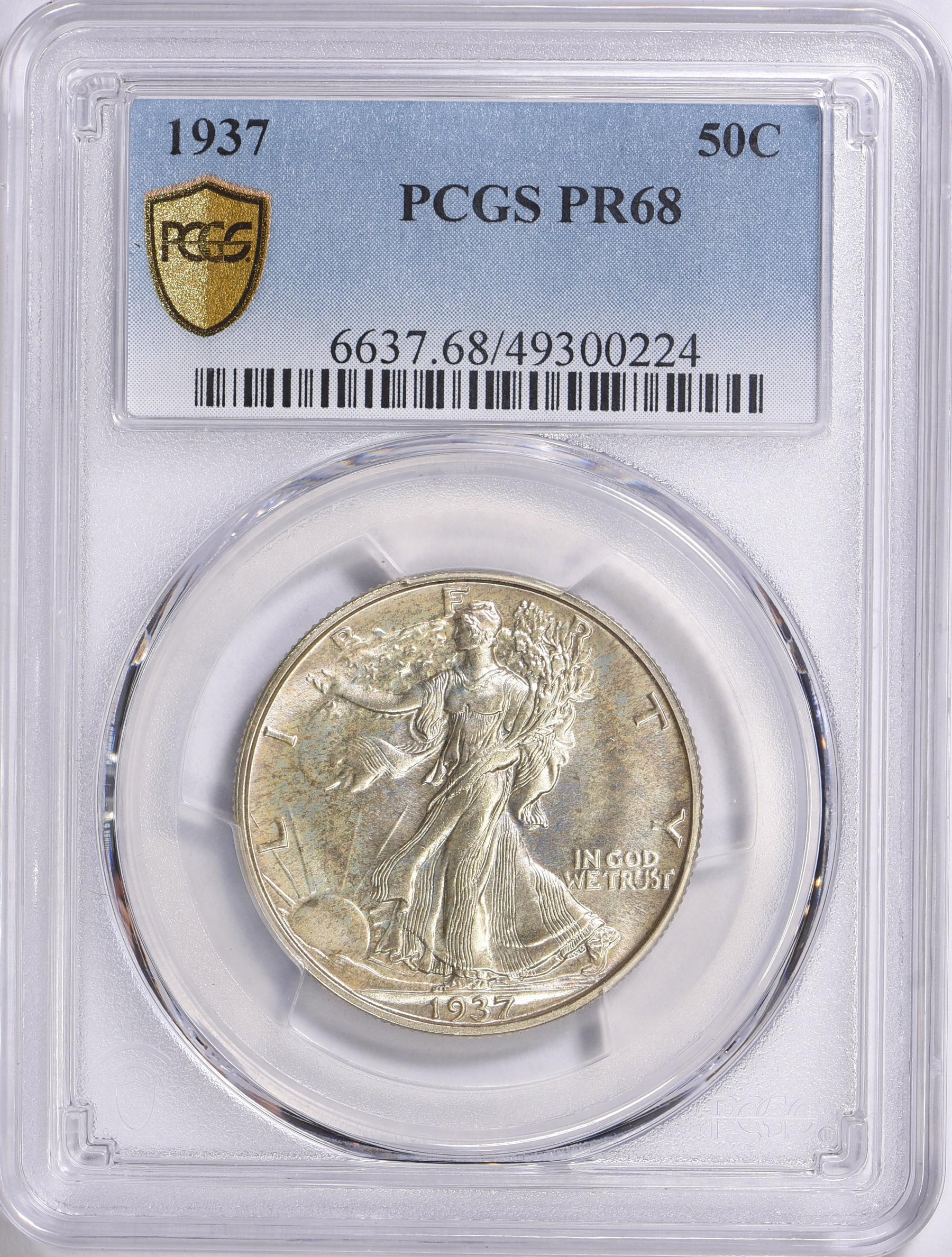 1937 Walking Liberty Half Dollar PCGS Proof-68 (Item 1835269) | GreatCollections Coin Auctions