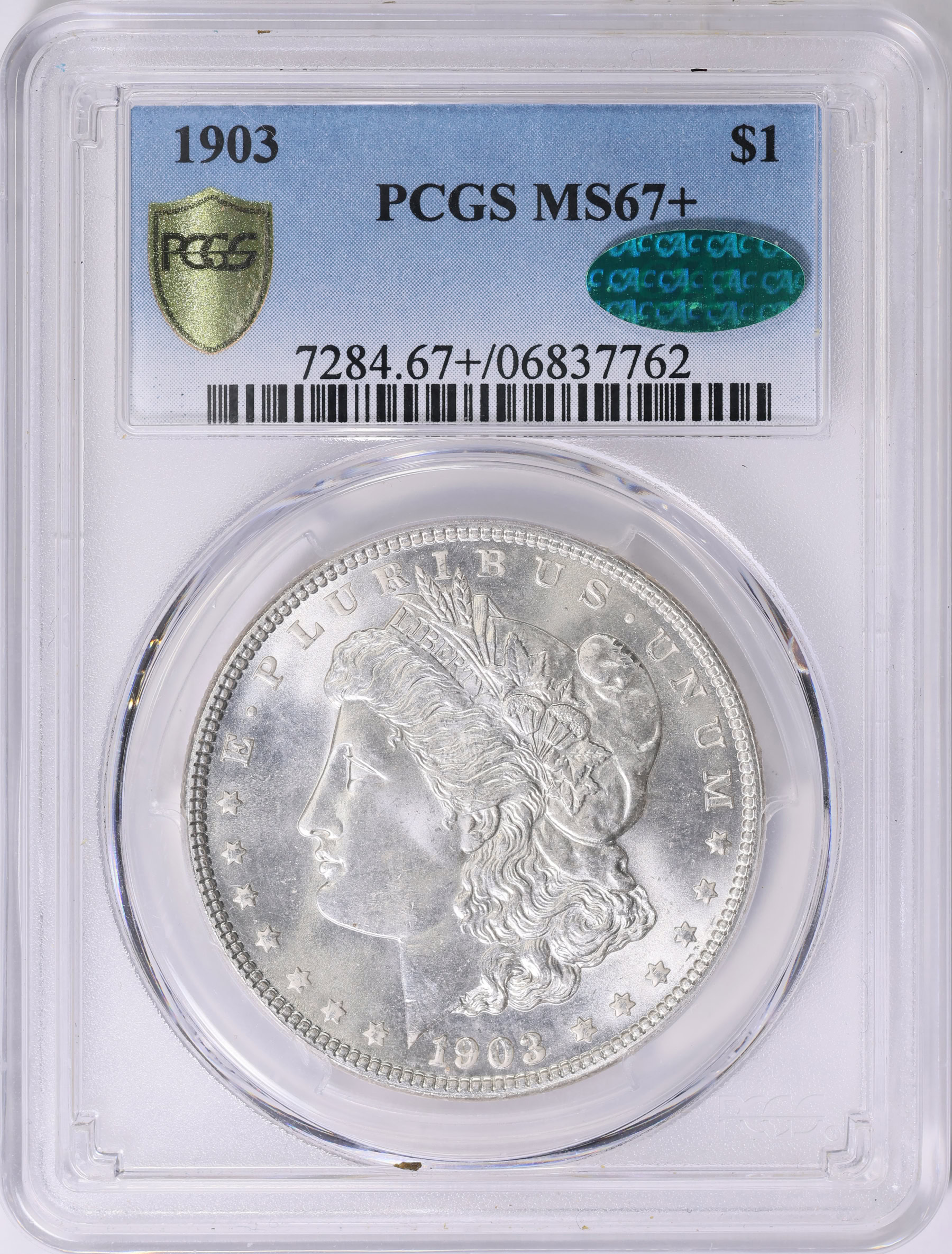 1903 Morgan Silver Dollar PCGS MS-67+ (CAC Green) (Item 1835292) | GreatCollections Coin Auctions