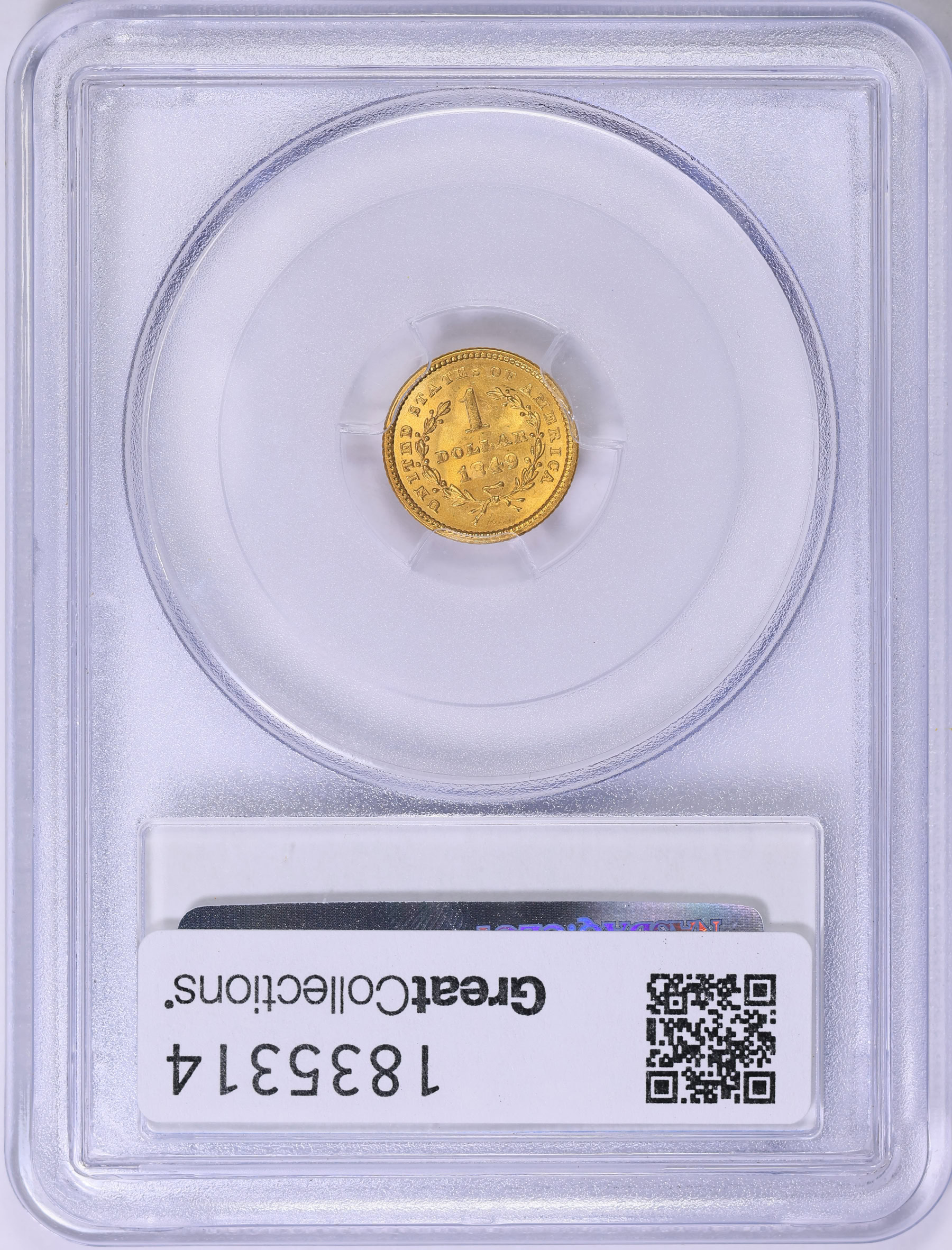 1849 Liberty Gold Dollar Closed Wreath PCGS MS-63 (Item 1835314 ...