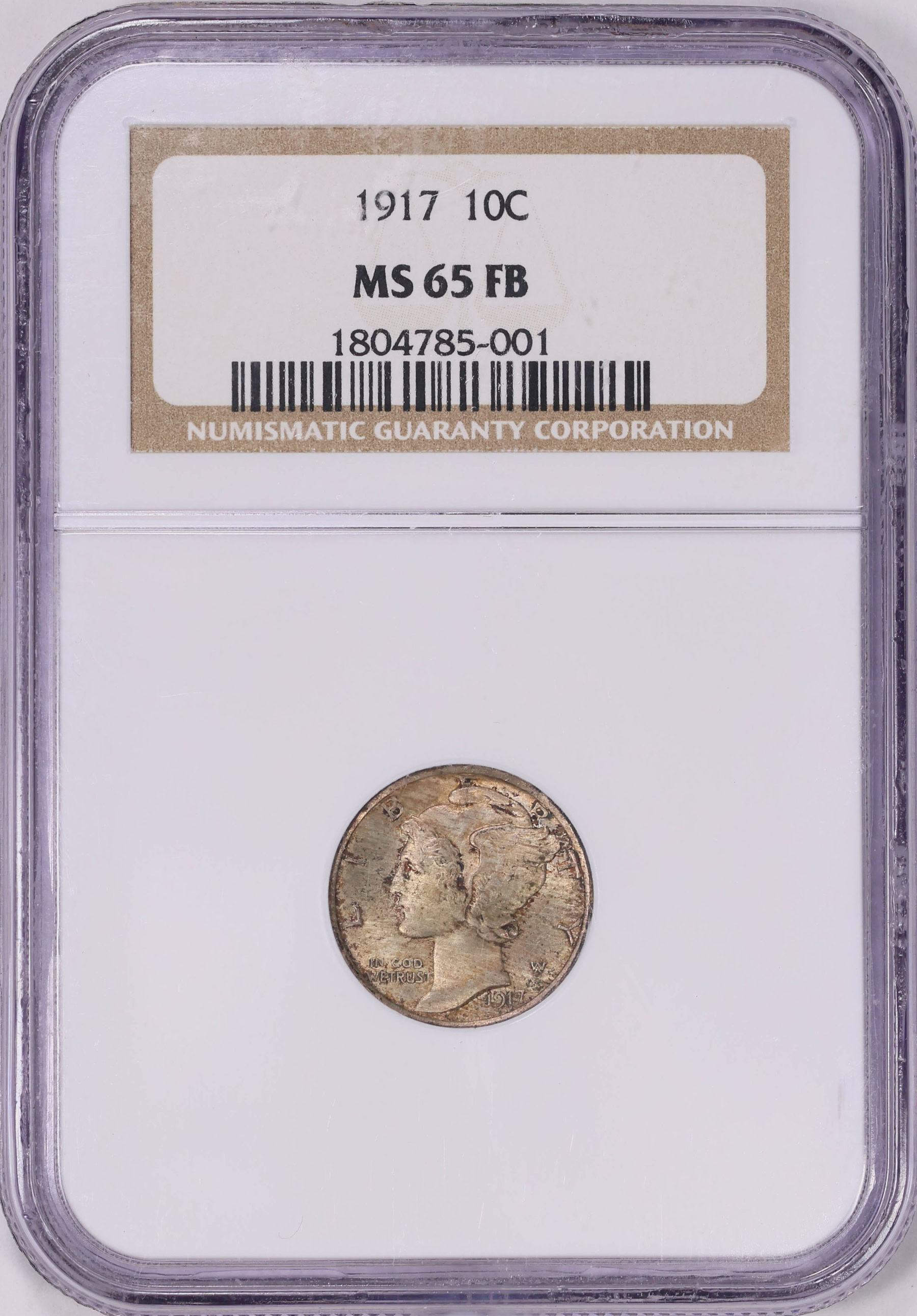 1917 Mercury Dime NGC MS-65 FB (Item 1835322) | GreatCollections Coin Auctions