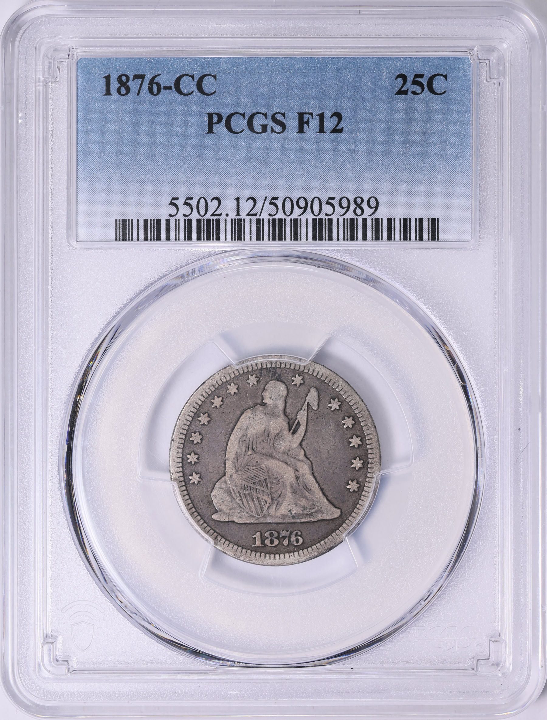 1876-CC Seated Liberty Quarter PCGS F-12 (Item 1835341) | GreatCollections Coin Auctions