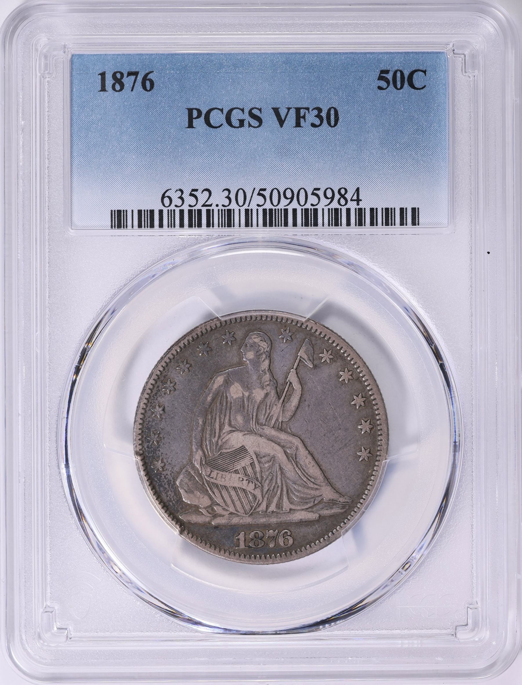 1876 Seated Liberty Half Dollar PCGS VF-30 (Item 1835347) | GreatCollections Coin Auctions