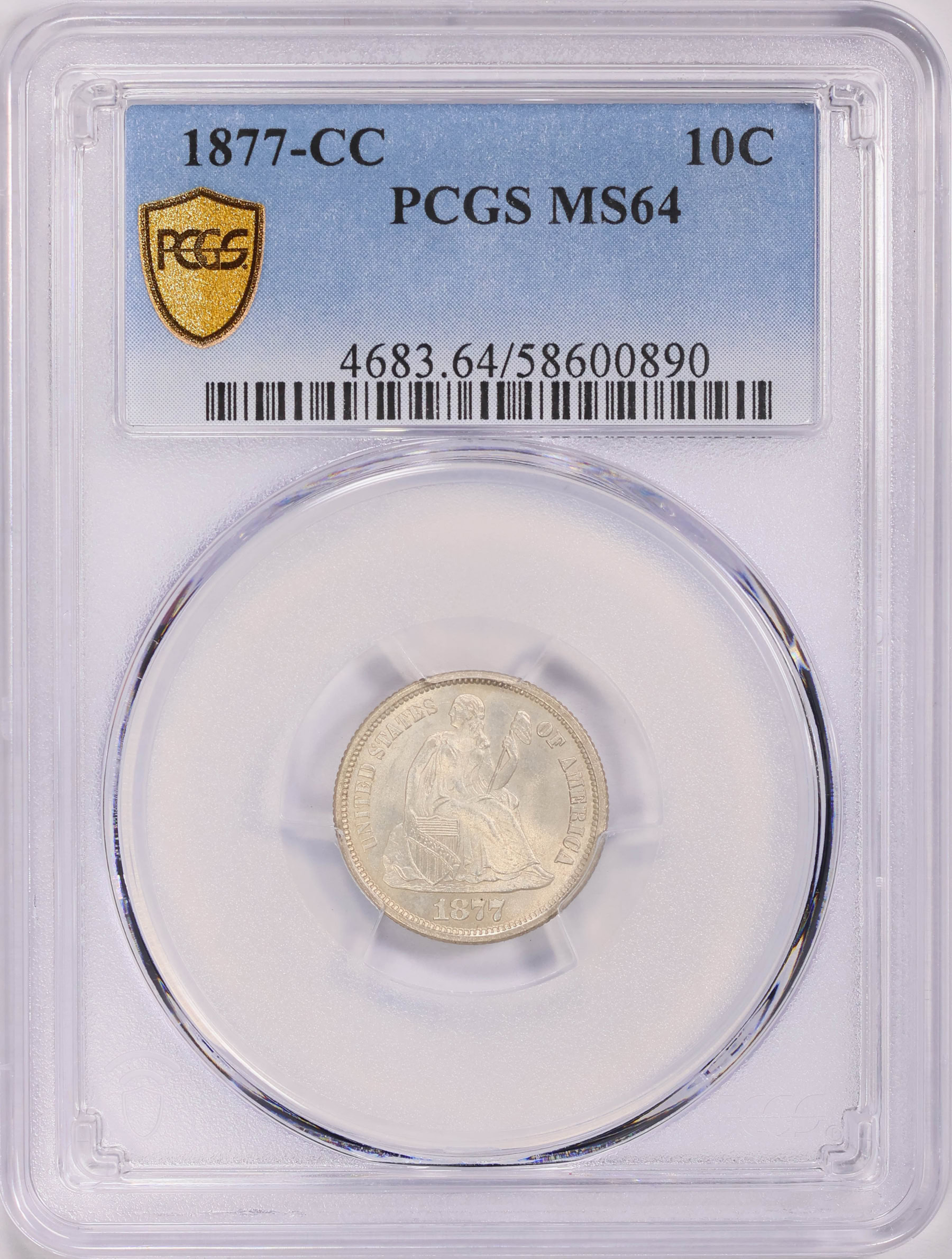 1877-CC Seated Liberty Dime PCGS MS-64 (Item 1835389) | GreatCollections Coin Auctions