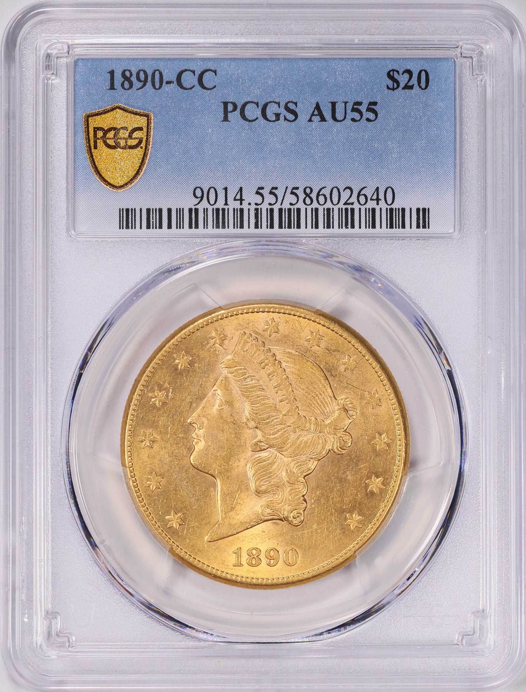 1890-CC Liberty Gold Double Eagle PCGS AU-55 (Item 1835402) | GreatCollections Coin Auctions