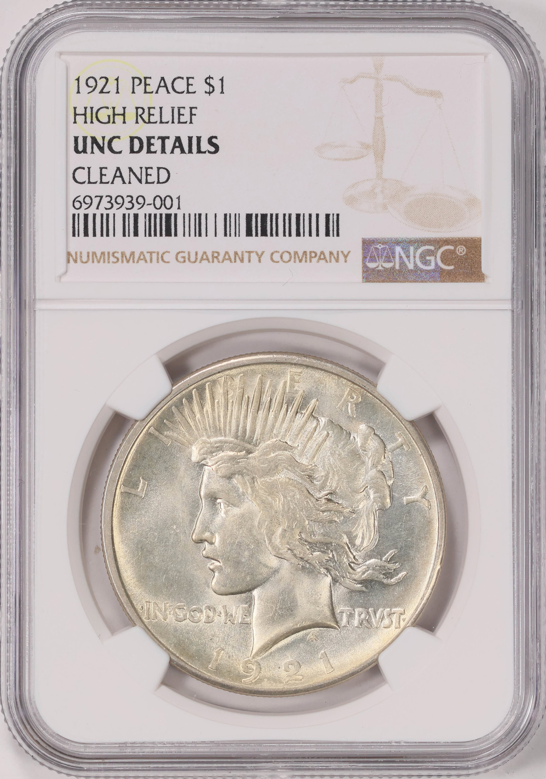 1921 Peace Silver Dollar High Relief NGC Unc Details (Item 1835405 ...