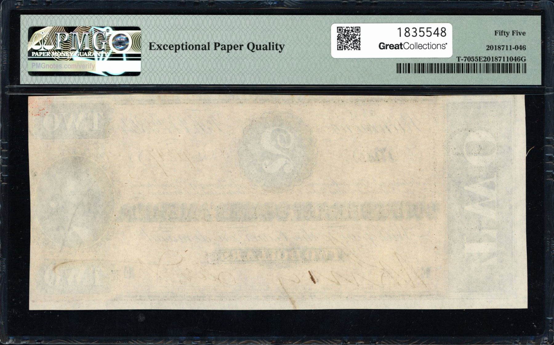 T-70 Confederate States of America 1864 $2 Note PMG About Uncirculated ...