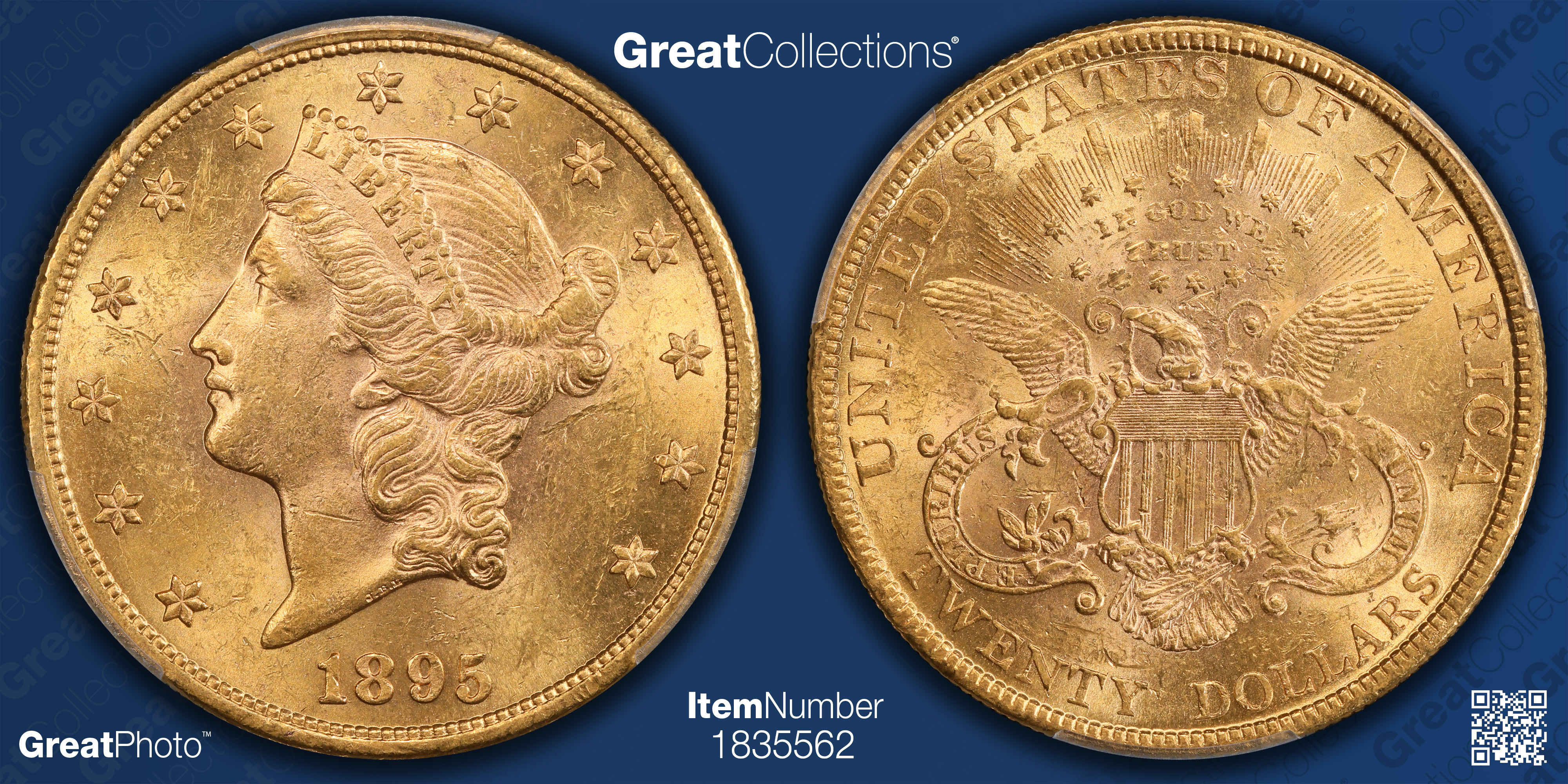 1895 Liberty Gold Double Eagle PCGS AU-58 (Item 1835562 ...