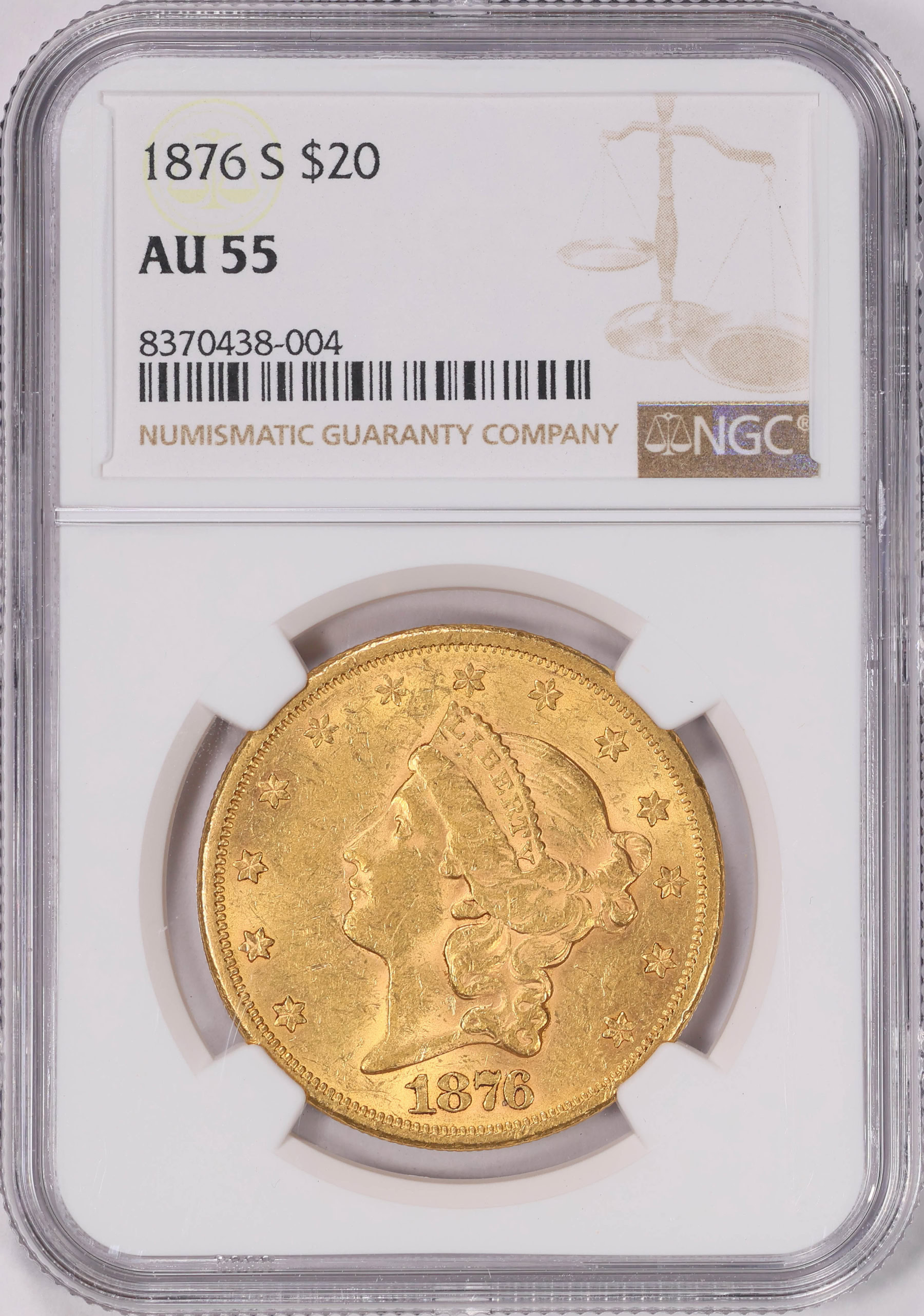 1876-S Liberty Gold Double Eagle NGC AU-55 (Item 1835565) | GreatCollections Coin Auctions