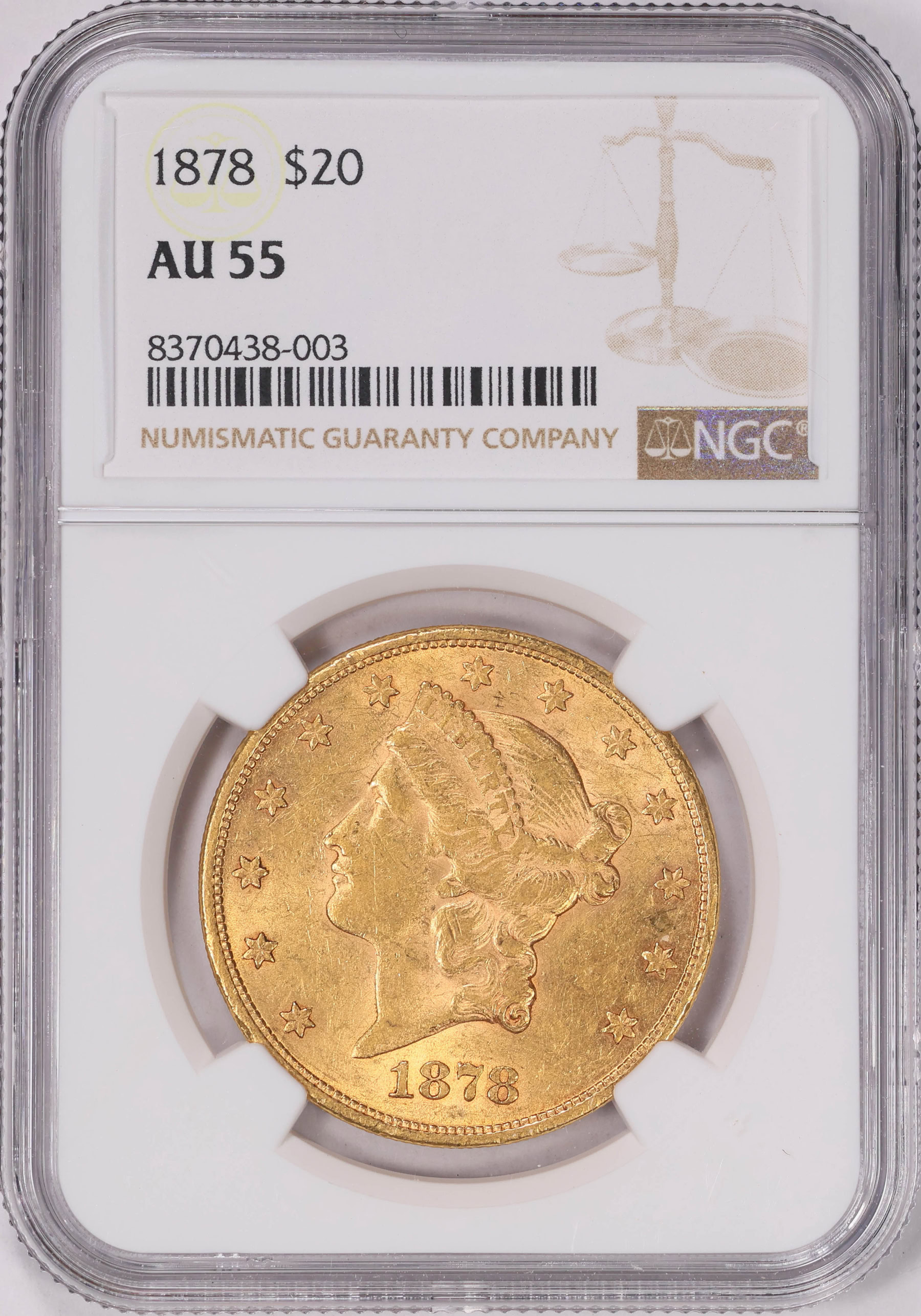 1878 Liberty Gold Double Eagle NGC AU-55 (Item 1835567) | GreatCollections Coin Auctions
