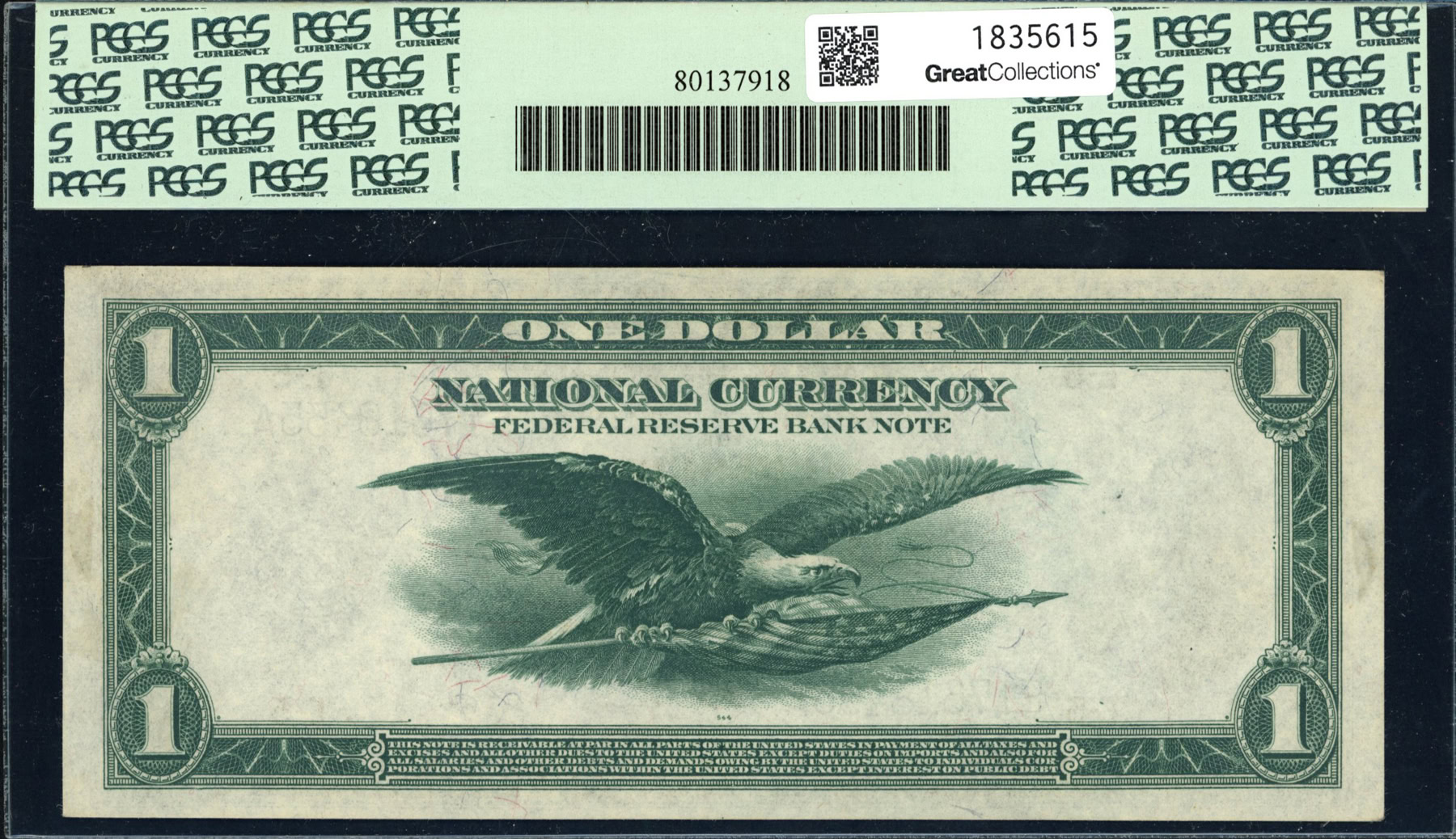 Fr. 722 1918 $1 Richmond Federal Reserve Bank Note Elliott / Burke ...