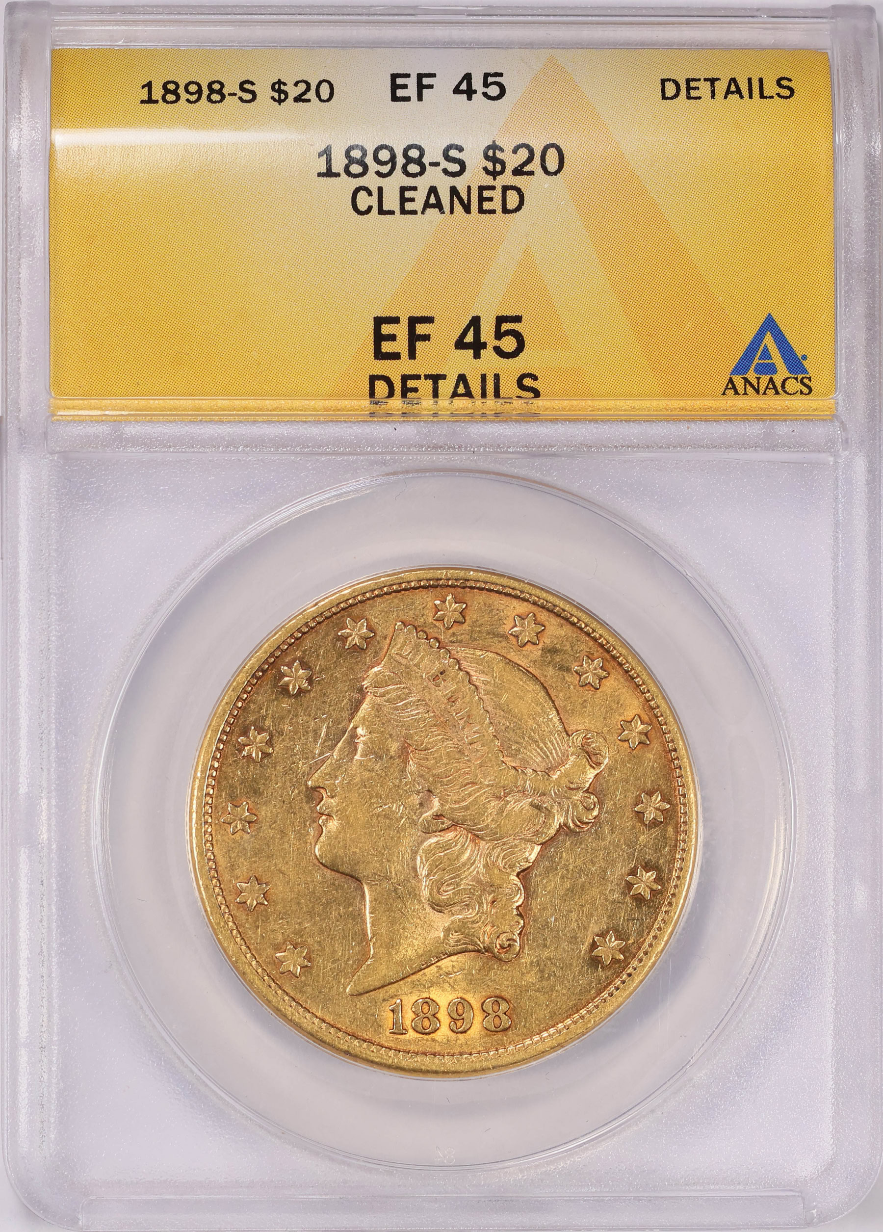 1898-S Liberty Gold Double Eagle ANACS XF-45 Details (Item 1835616) | GreatCollections Coin Auctions