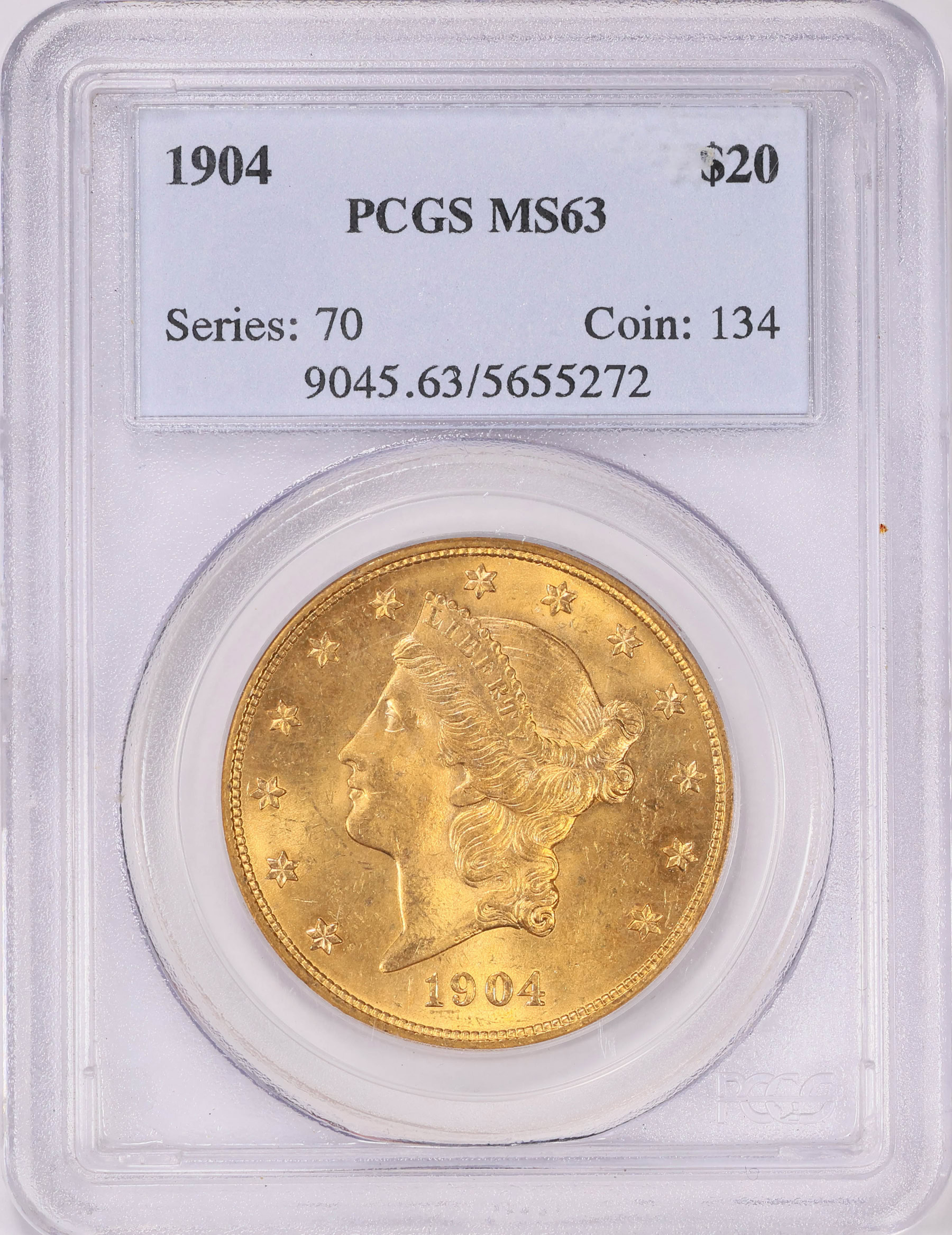 1904 Liberty Gold Double Eagle PCGS MS-63 (Item 1835620) | GreatCollections Coin Auctions
